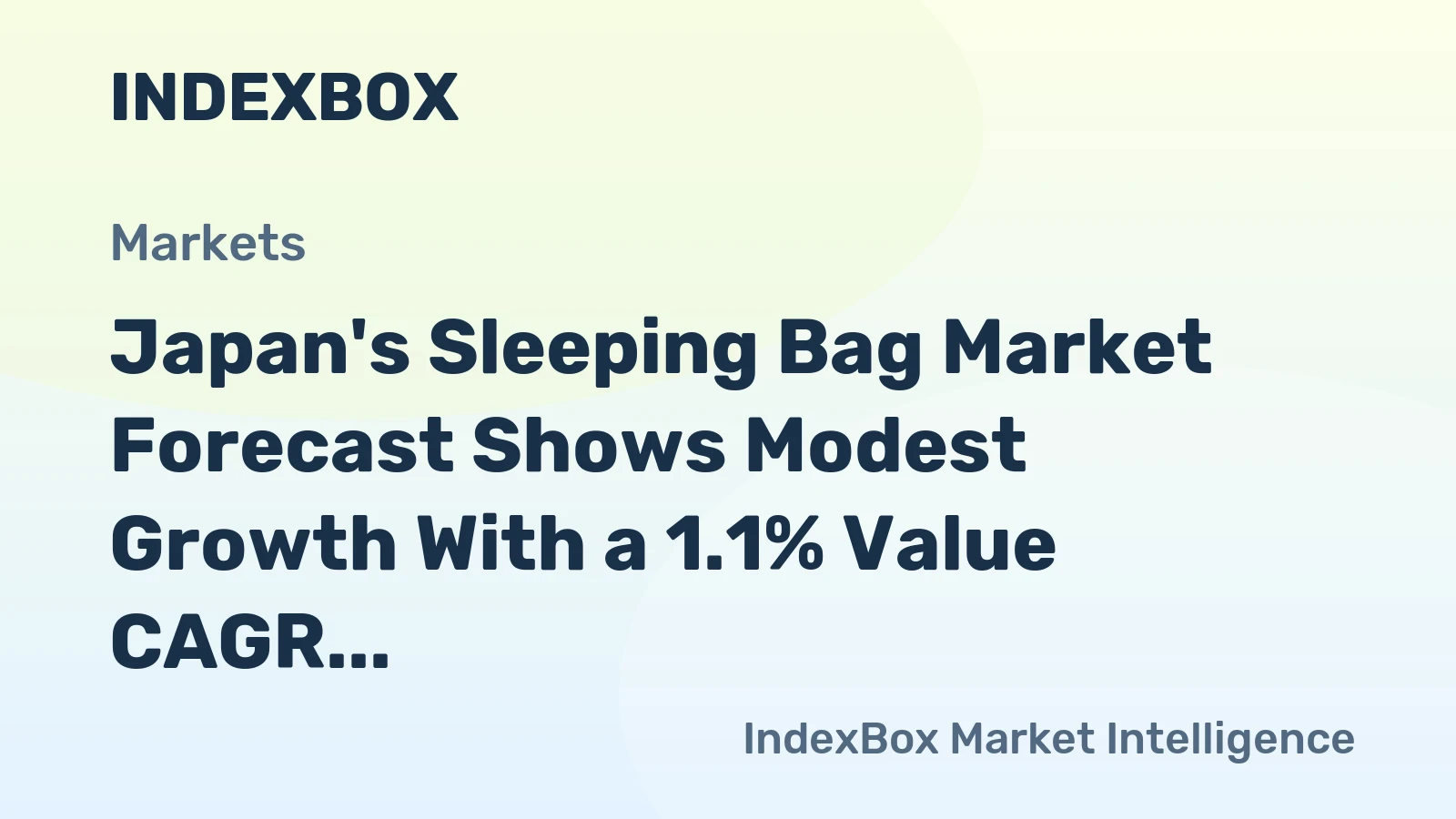Japan's Sleeping Bag Market Forecast Shows Modest Growth With a 1.1% Value CAGR