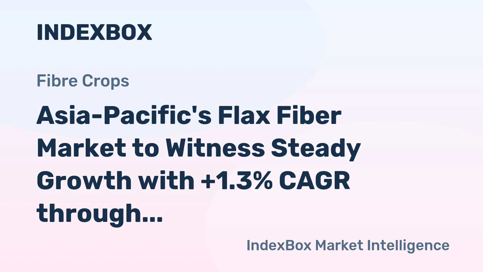 Asia-Pacific's Flax Fiber Market to Witness Steady Growth with +1.3% CAGR through 2035