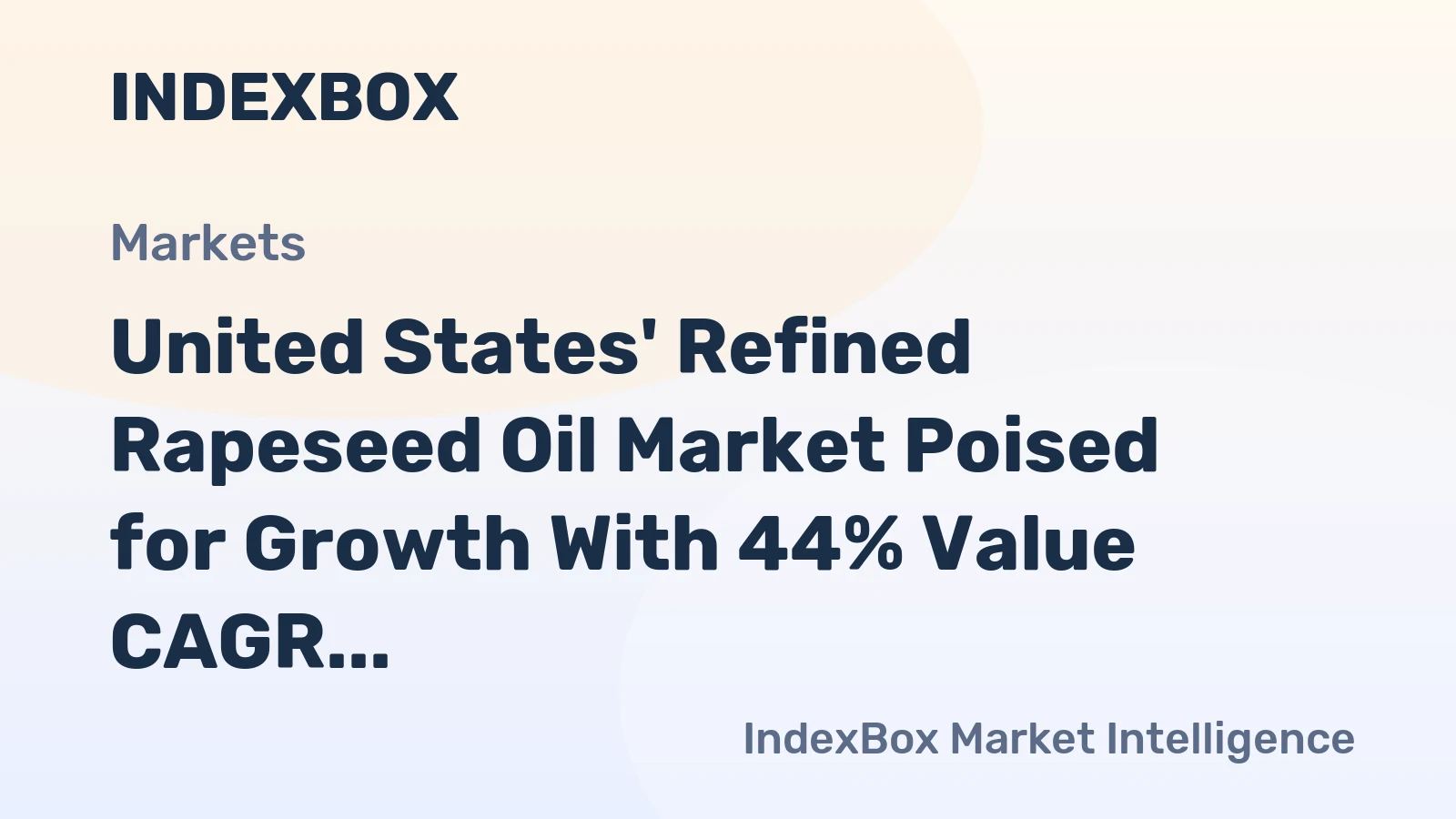 United States' Refined Rapeseed Oil Market Poised for Growth With 44% Value CAGR Through 2035