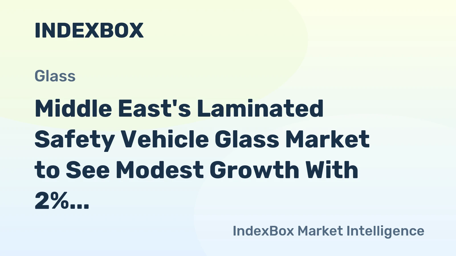 Middle East's Laminated Safety Vehicle Glass Market to See Modest Growth With 2% Value CAGR Through 2035