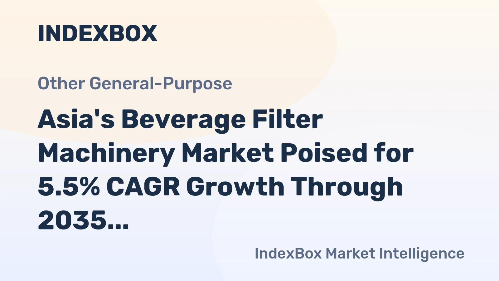 Asia's Beverage Filter Machinery Market Poised for 5.5% CAGR Growth Through 2035