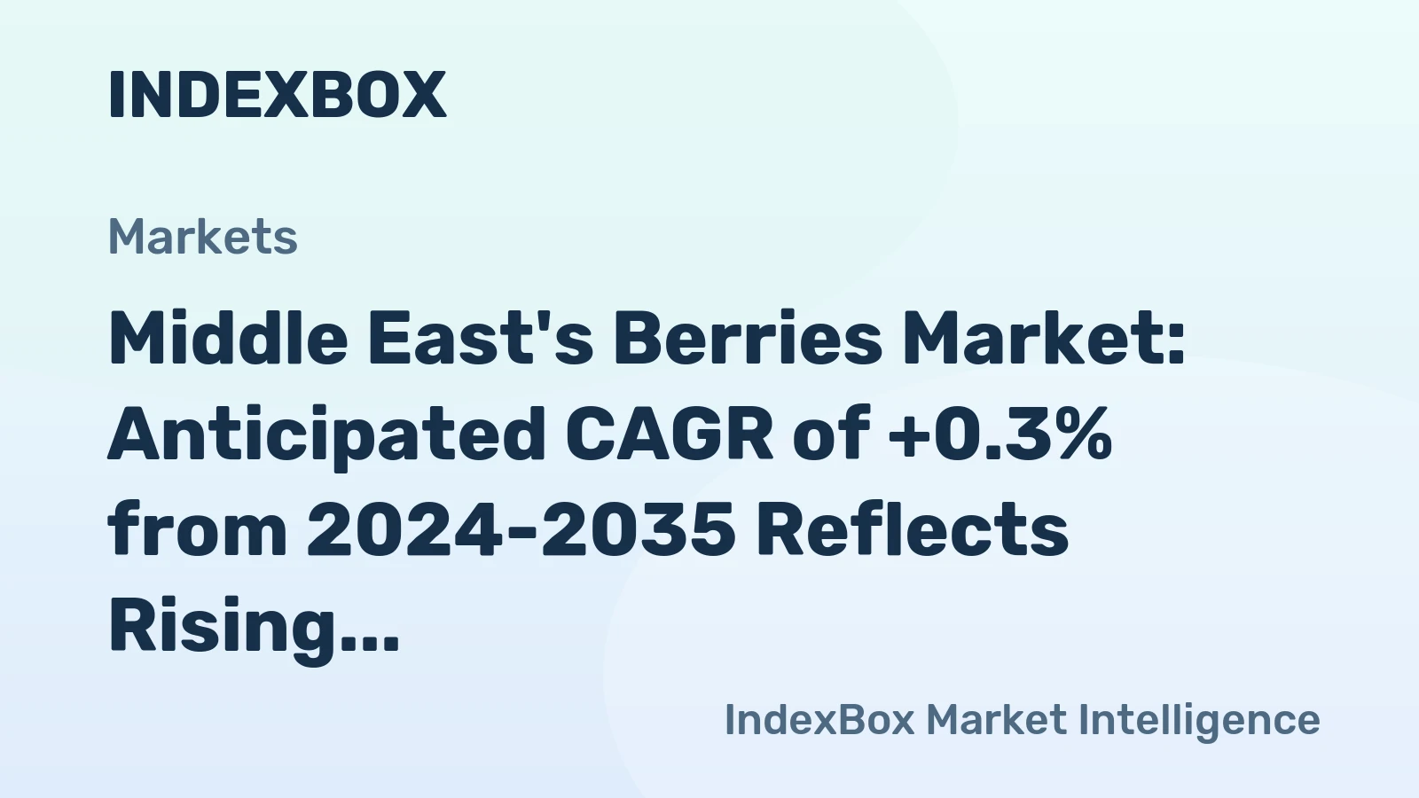 Middle East's Berries Market: Anticipated CAGR of +0.3% from 2024-2035 Reflects Rising Consumption Trends