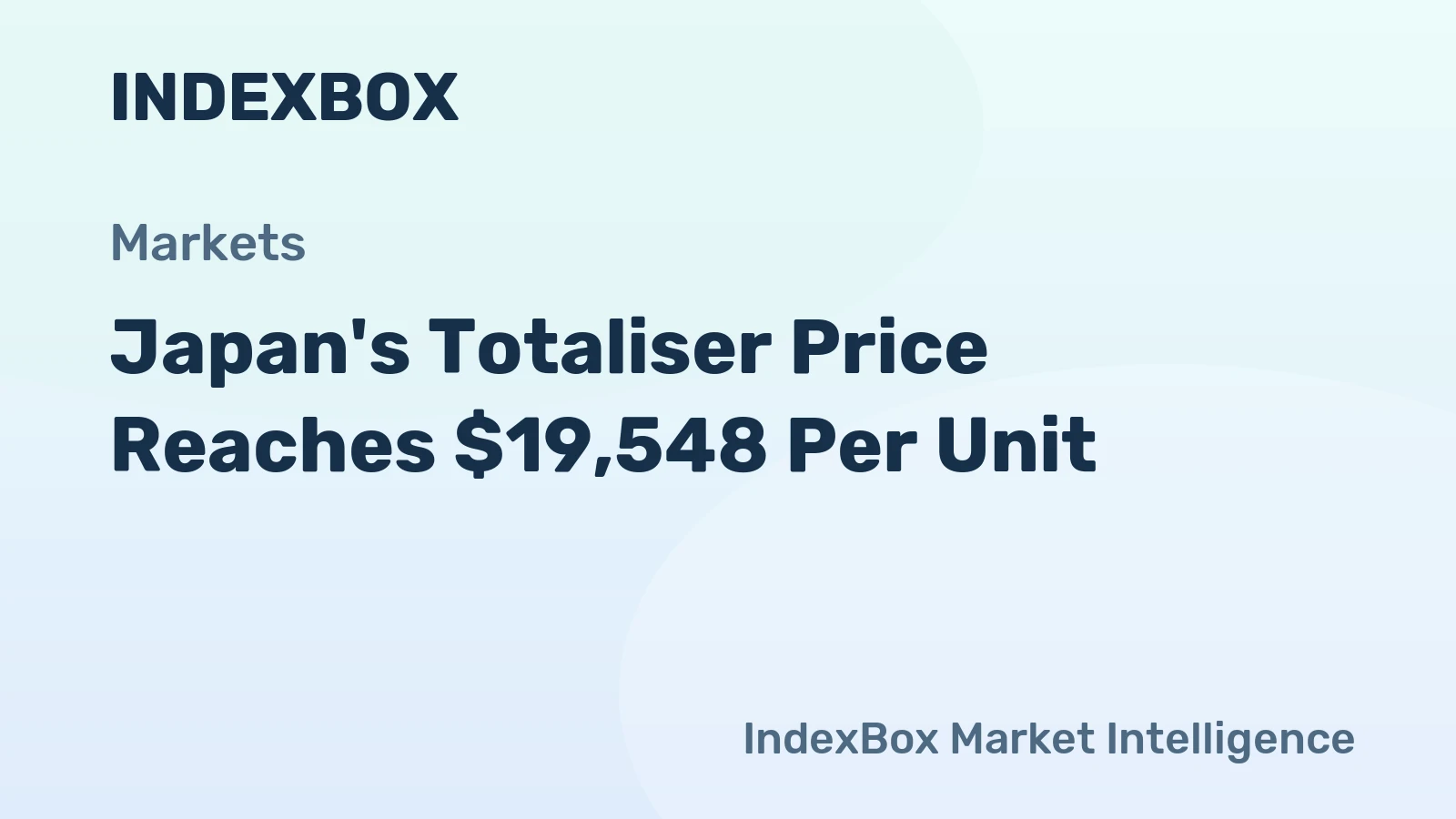Japan's Totaliser Price Reaches $19,548 Per Unit