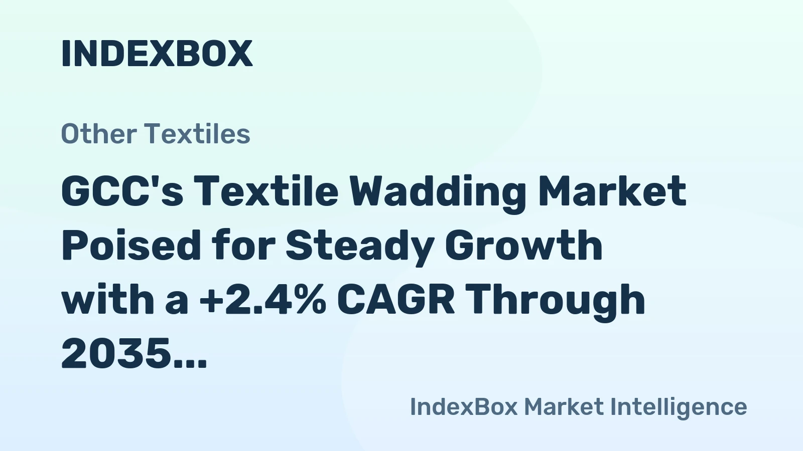 GCC's Textile Wadding Market Poised for Steady Growth with a +2.4% CAGR Through 2035