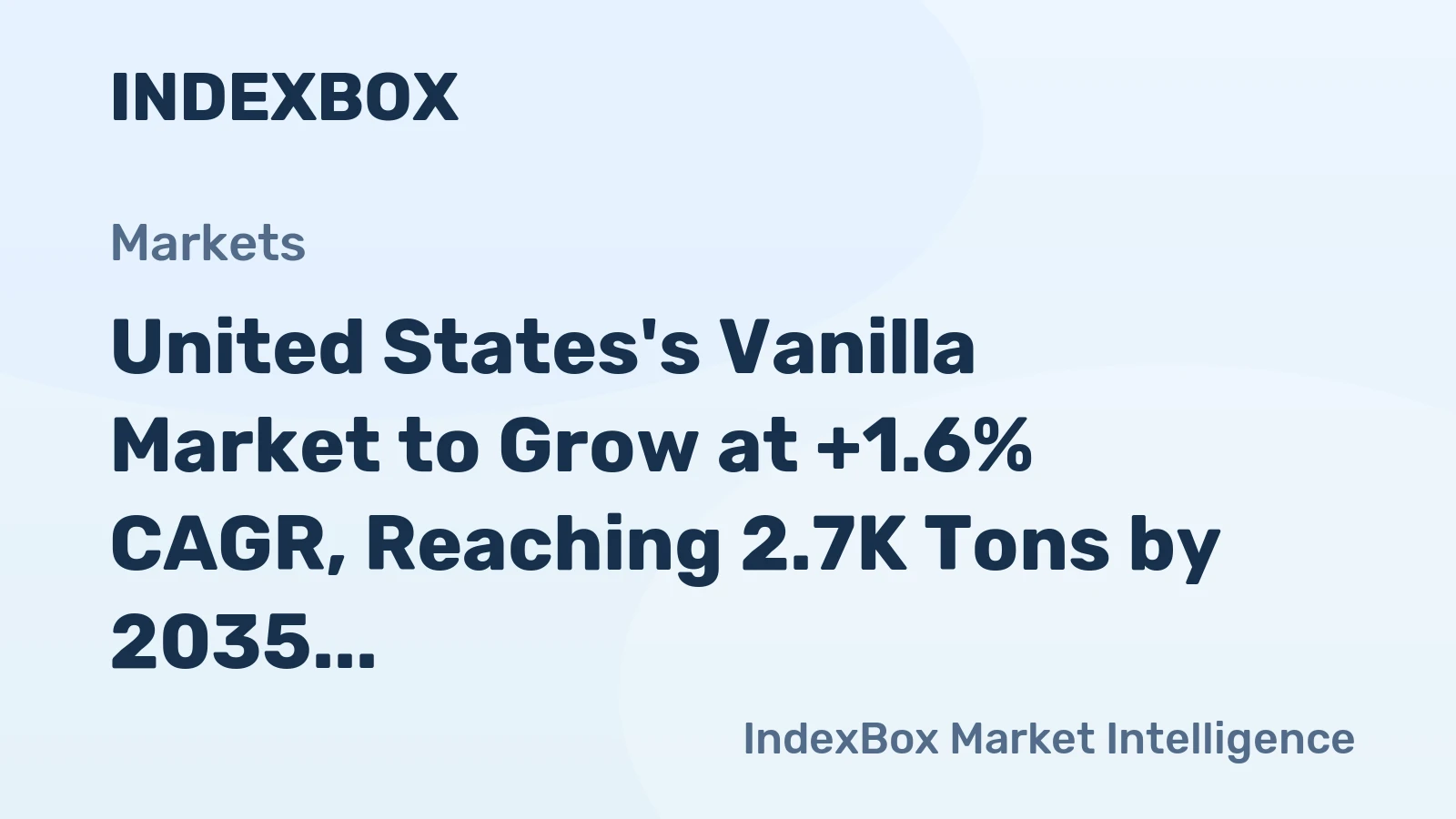 United States's Vanilla Market to Grow at +1.6% CAGR, Reaching 2.7K Tons by 2035
