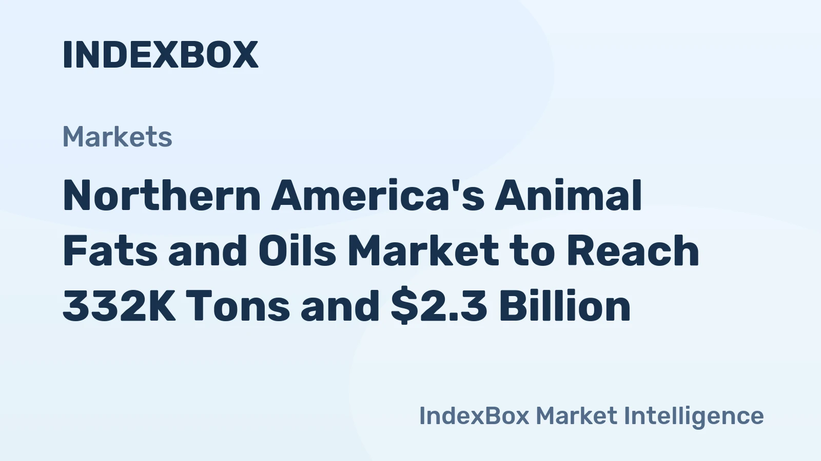 Northern America's Animal Fats and Oils Market to Reach 332K Tons and $2.3 Billion
