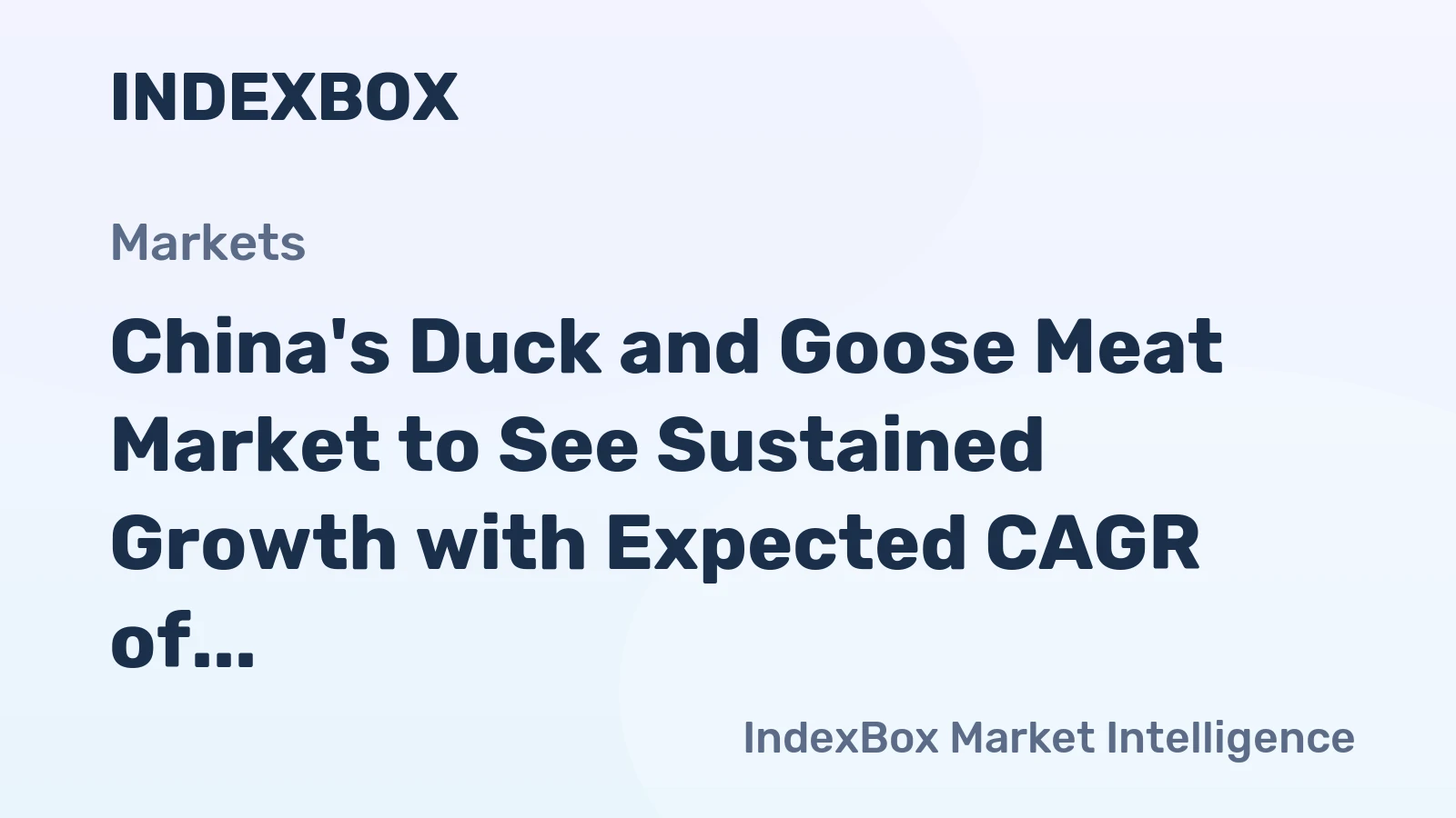 China's Duck and Goose Meat Market to See Sustained Growth with Expected CAGR of +2.4% Through 2035