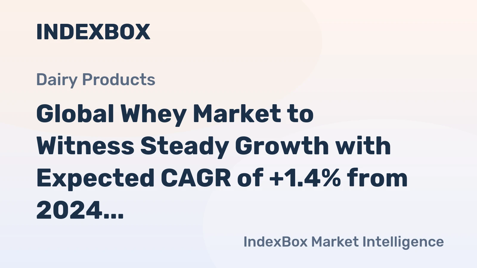 Global Whey Market to Witness Steady Growth with Expected CAGR of +1.4% from 2024 to 2035
