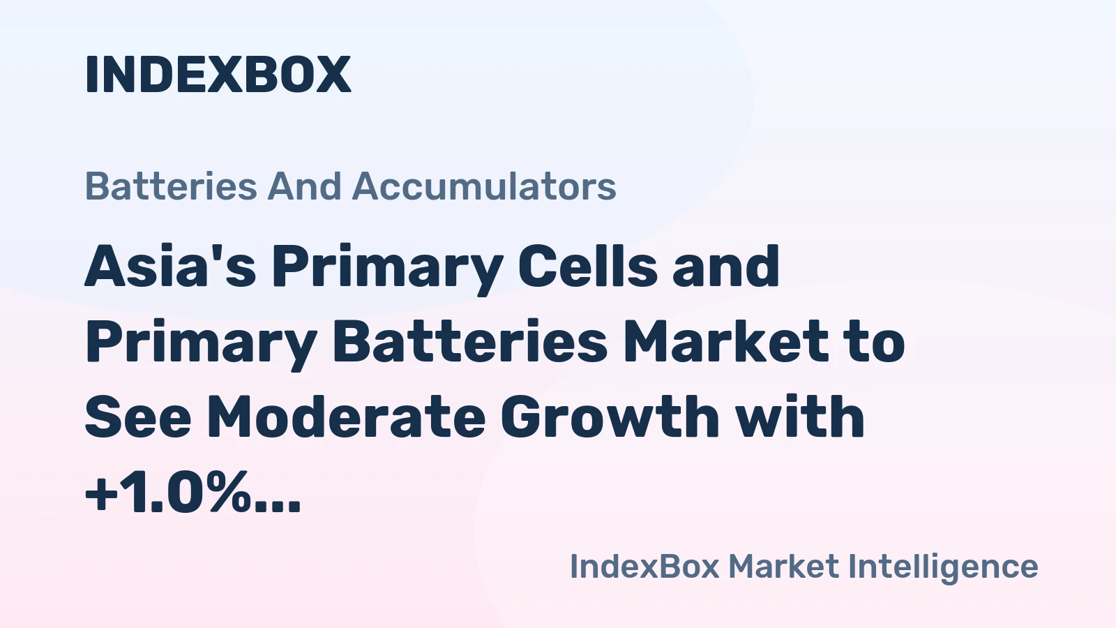 Asia's Primary Cells and Primary Batteries Market to See Moderate Growth with +1.0% CAGR from 2024 to 2035
