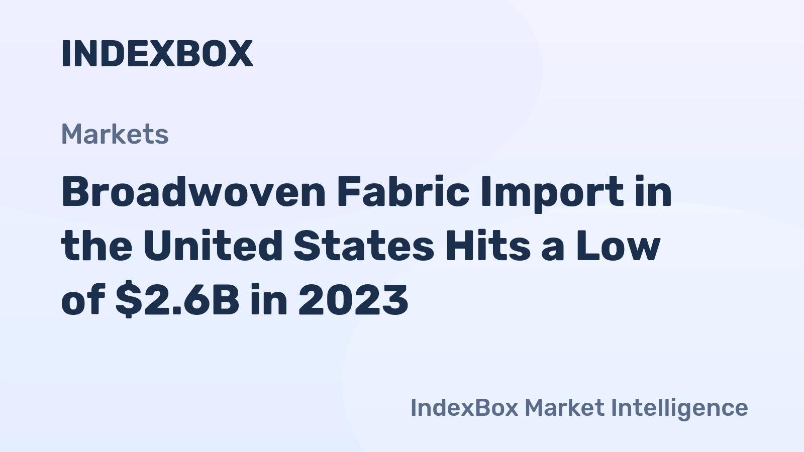 Broadwoven Fabric Import in the United States Hits a Low of $2.6B in 2023