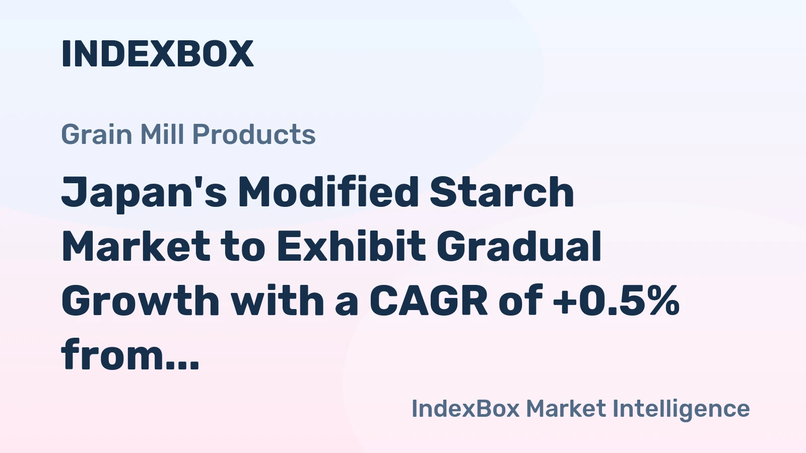 Japan's Modified Starch Market to Exhibit Gradual Growth with a CAGR of +0.5% from 2024 to 2035