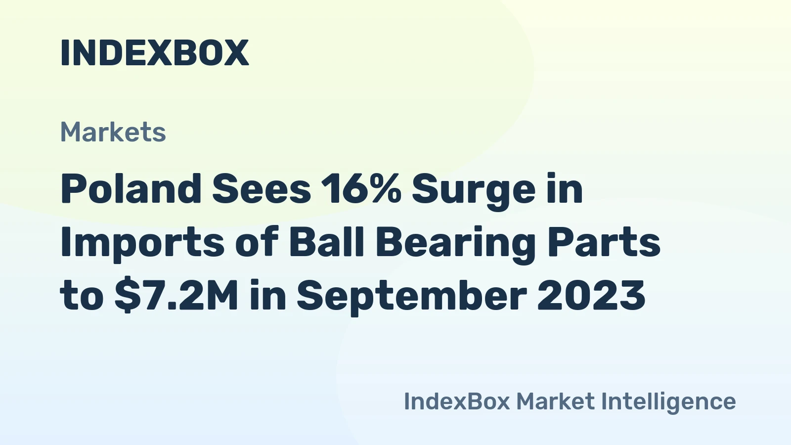 Poland Sees 16% Surge in Imports of Ball Bearing Parts to $7.2M in September 2023