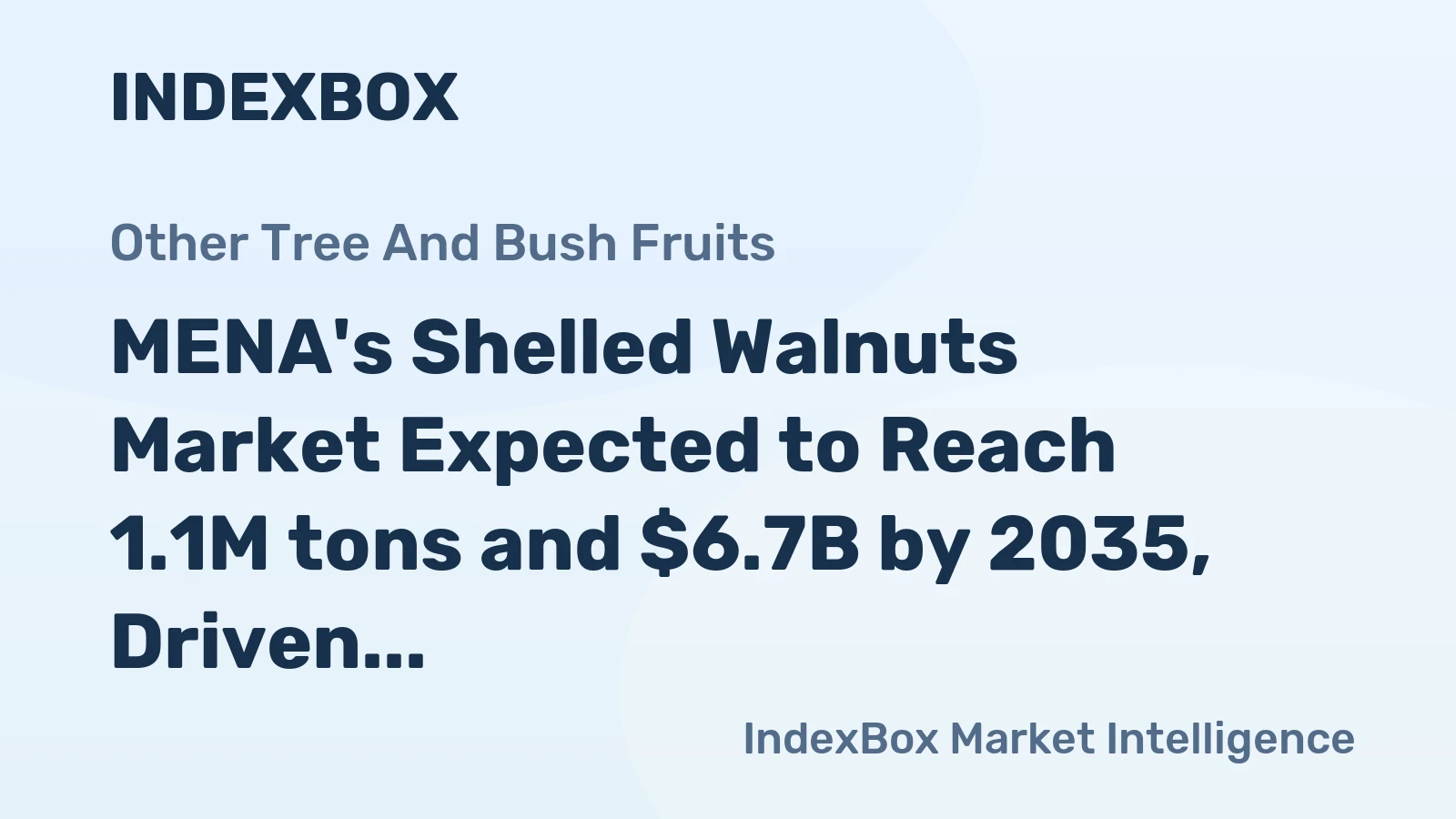 MENA's Shelled Walnuts Market Expected to Reach 1.1M tons and $6.7B by 2035, Driven by Increasing Demand