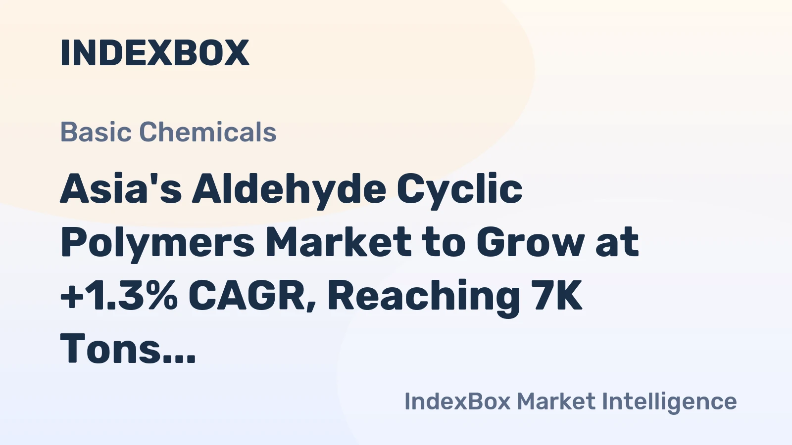 Asia's Aldehyde Cyclic Polymers Market to Grow at +1.3% CAGR, Reaching 7K Tons by 2035