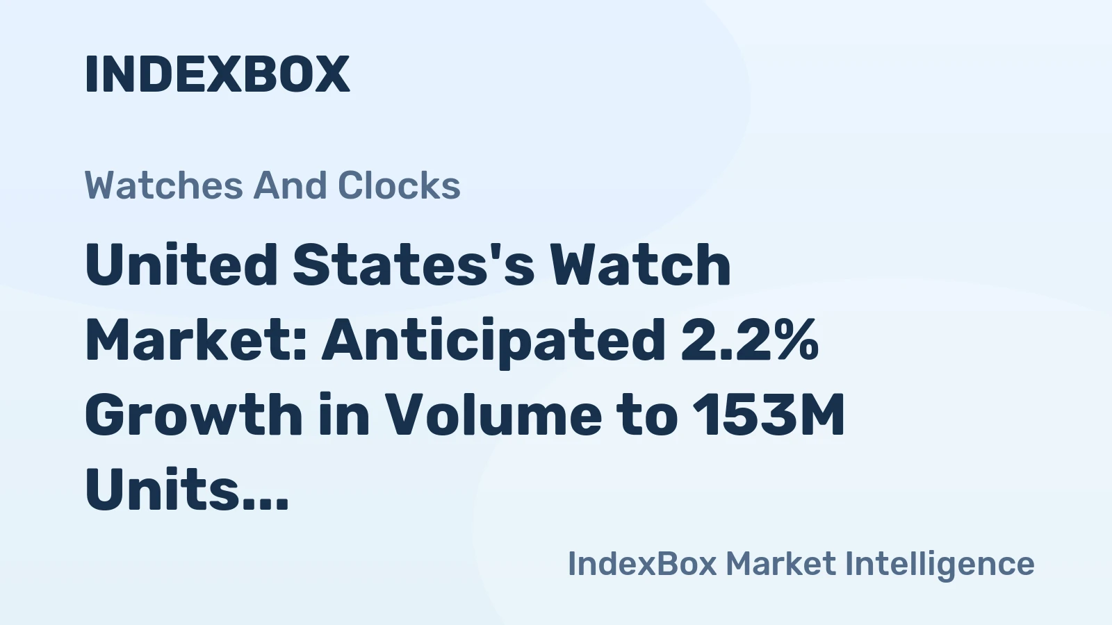 United States's Watch Market: Anticipated 2.2% Growth in Volume to 153M Units and 0.8% Growth in Value to $8.1B by 2035