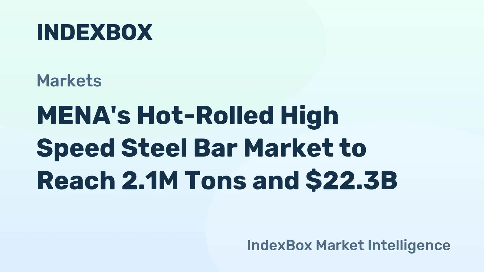 MENA's Hot-Rolled High Speed Steel Bar Market to Reach 2.1M Tons and $22.3B