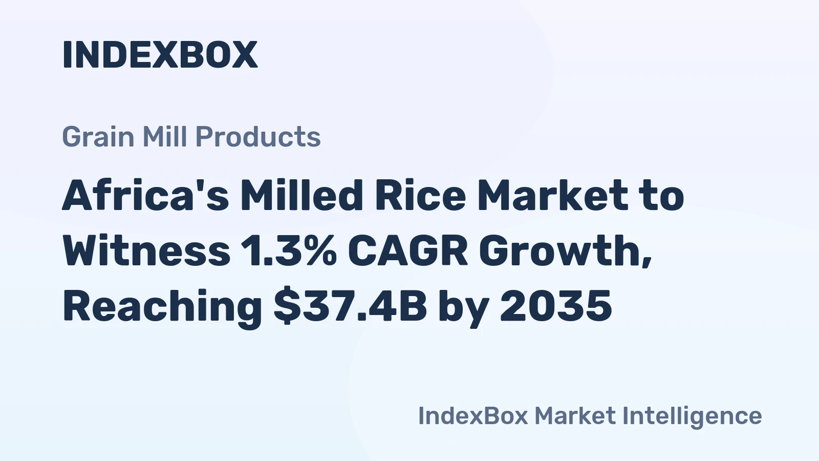 Africa's Milled Rice Market to Witness 1.3% CAGR Growth, Reaching $37.4B by 2035