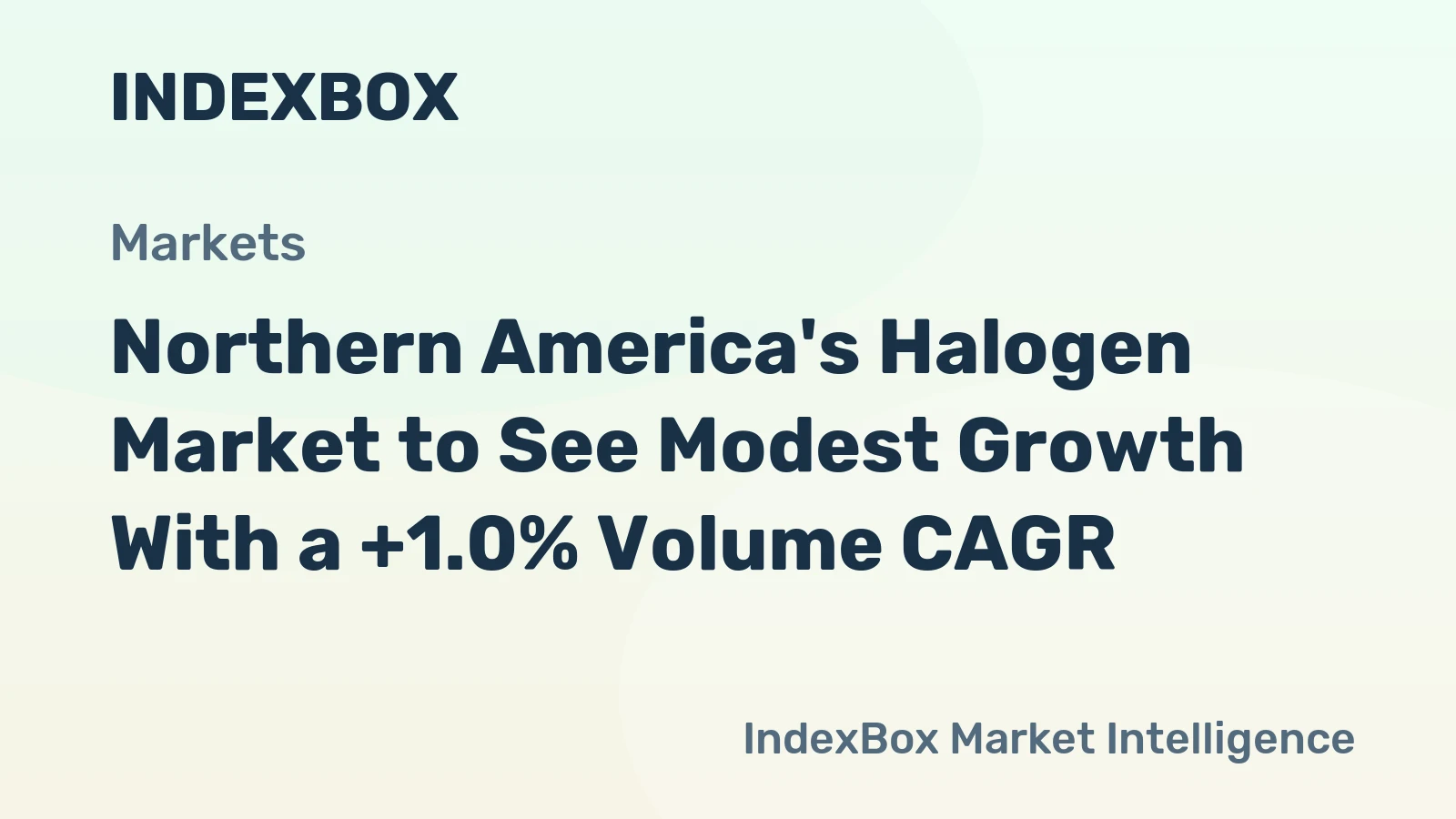 Northern America's Halogen Market to See Modest Growth With a +1.0% Volume CAGR