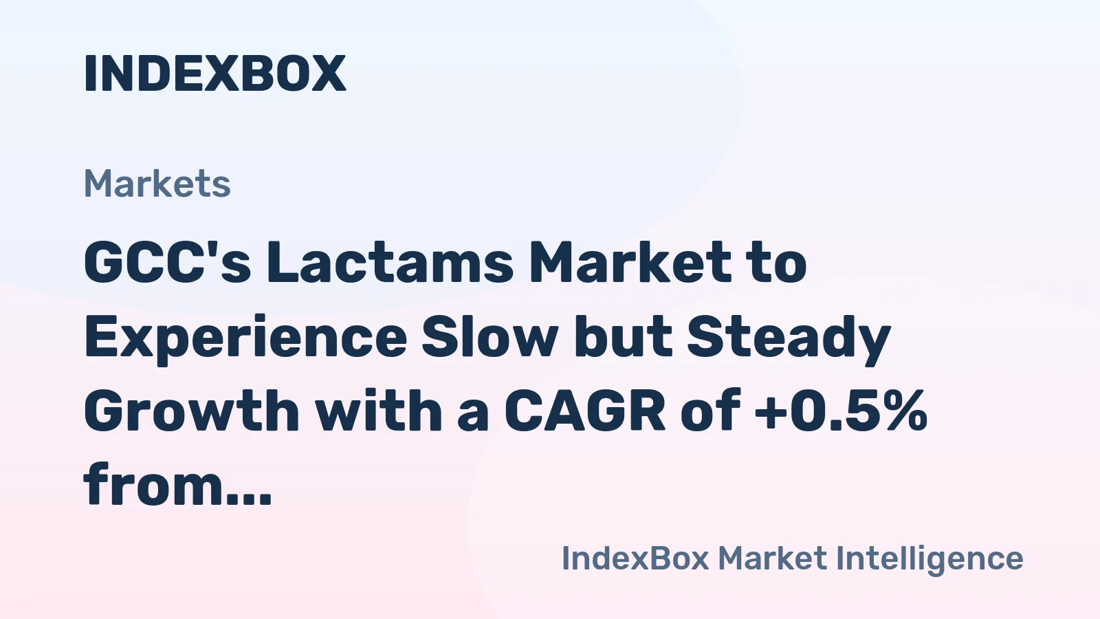 GCC's Lactams Market to Experience Slow but Steady Growth with a CAGR of +0.5% from 2024 to 2035