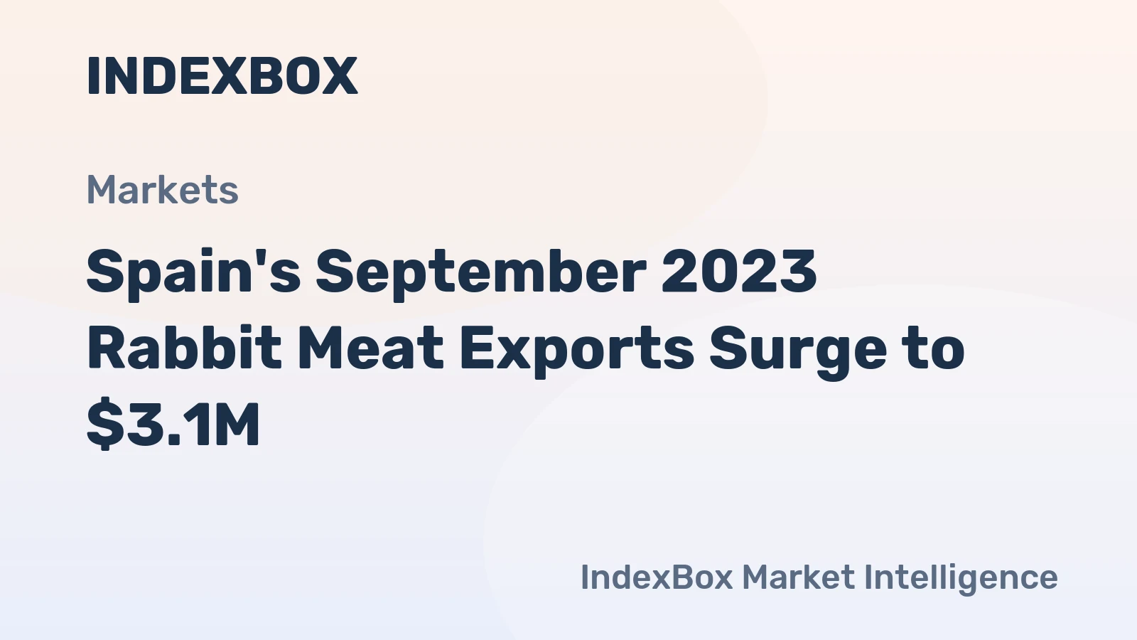 Spain's September 2023 Rabbit Meat Exports Surge to $3.1M