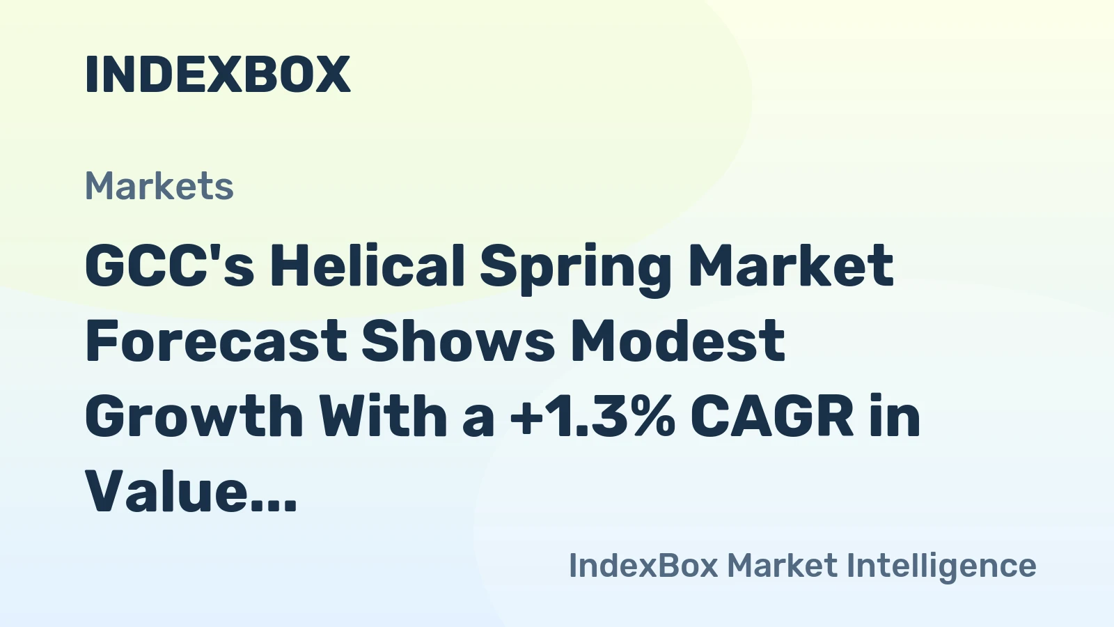 GCC's Helical Spring Market Forecast Shows Modest Growth With a +1.3% CAGR in Value