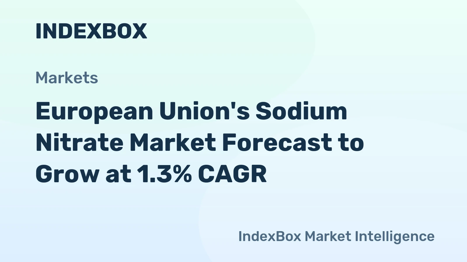 European Union's Sodium Nitrate Market Forecast to Grow at 1.3% CAGR