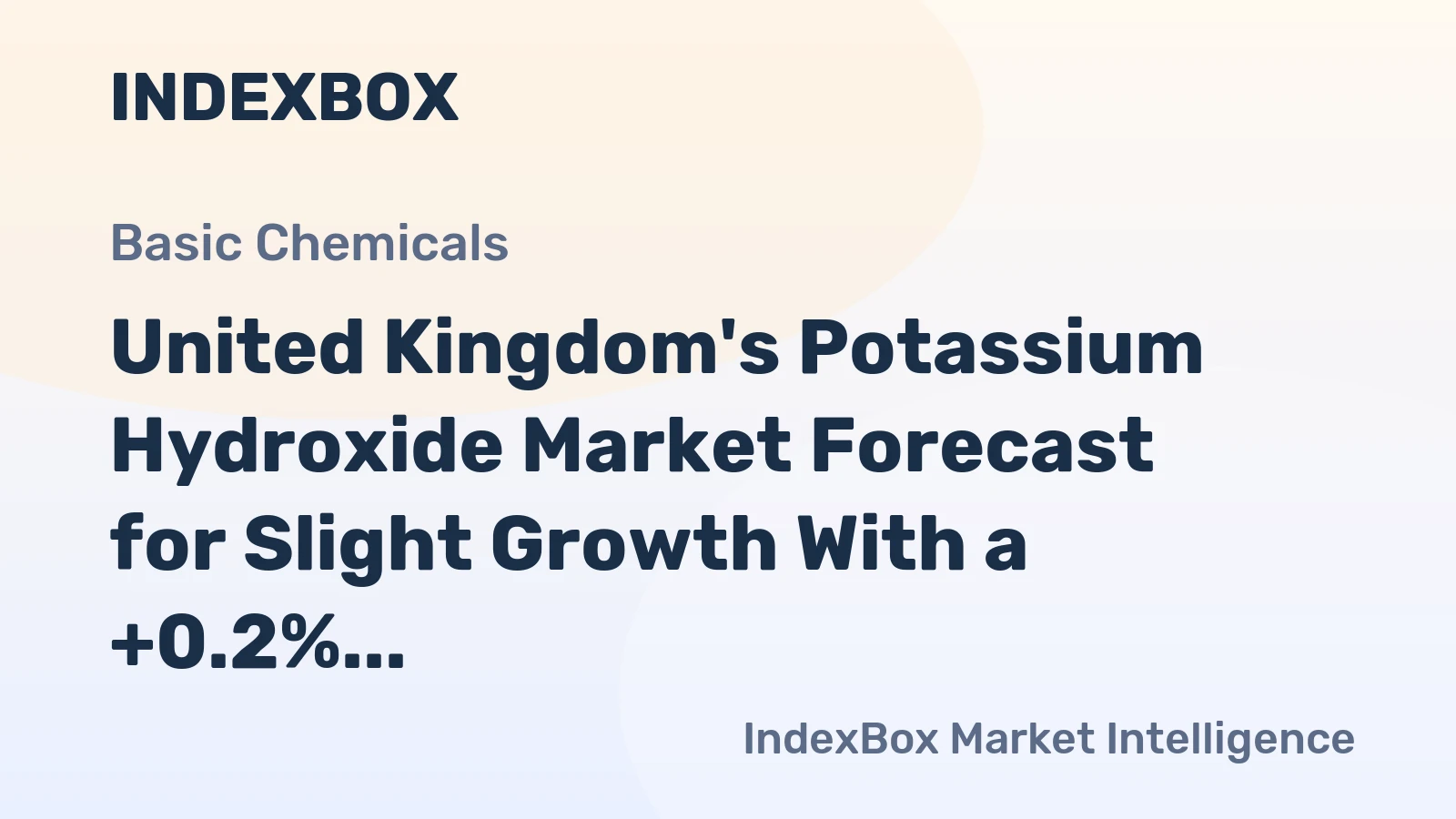 United Kingdom's Potassium Hydroxide Market Forecast for Slight Growth With a +0.2% Volume CAGR