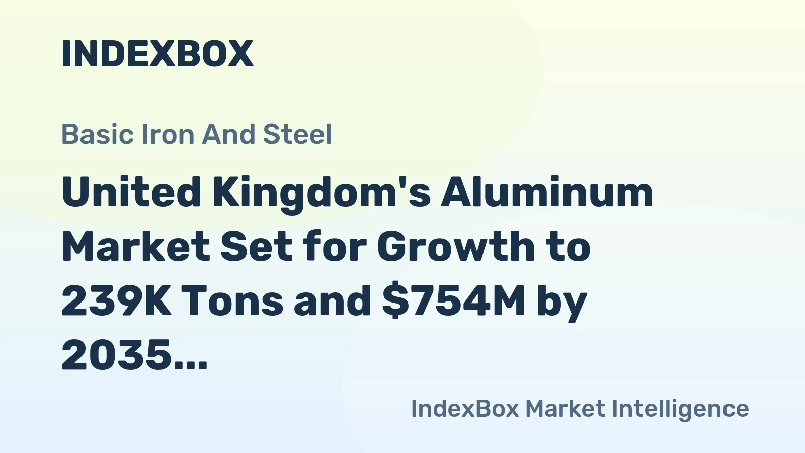 United Kingdom's Aluminum Market Set for Growth to 239K Tons and $754M by 2035