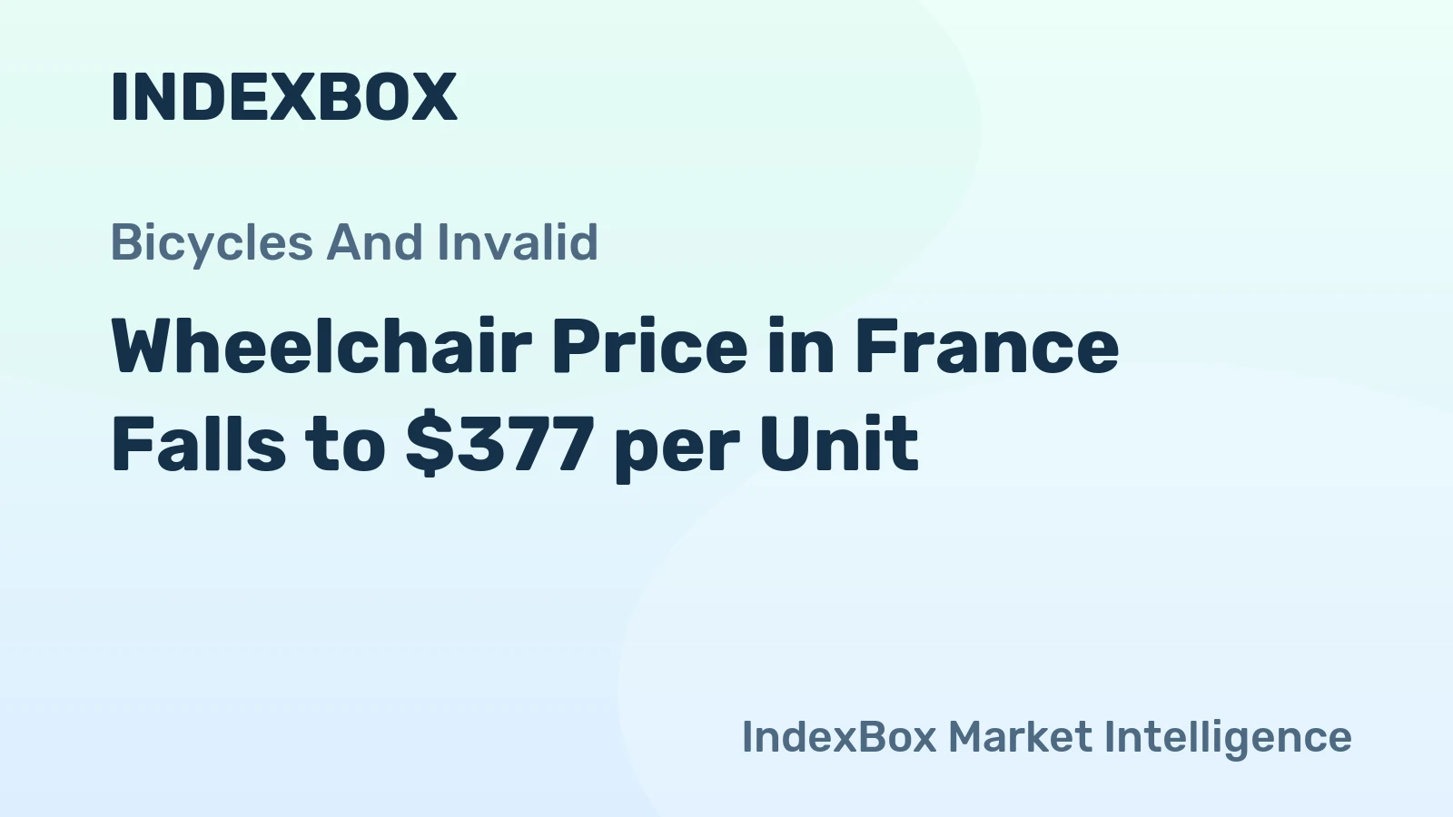 Wheelchair Price in France Falls to $377 per Unit