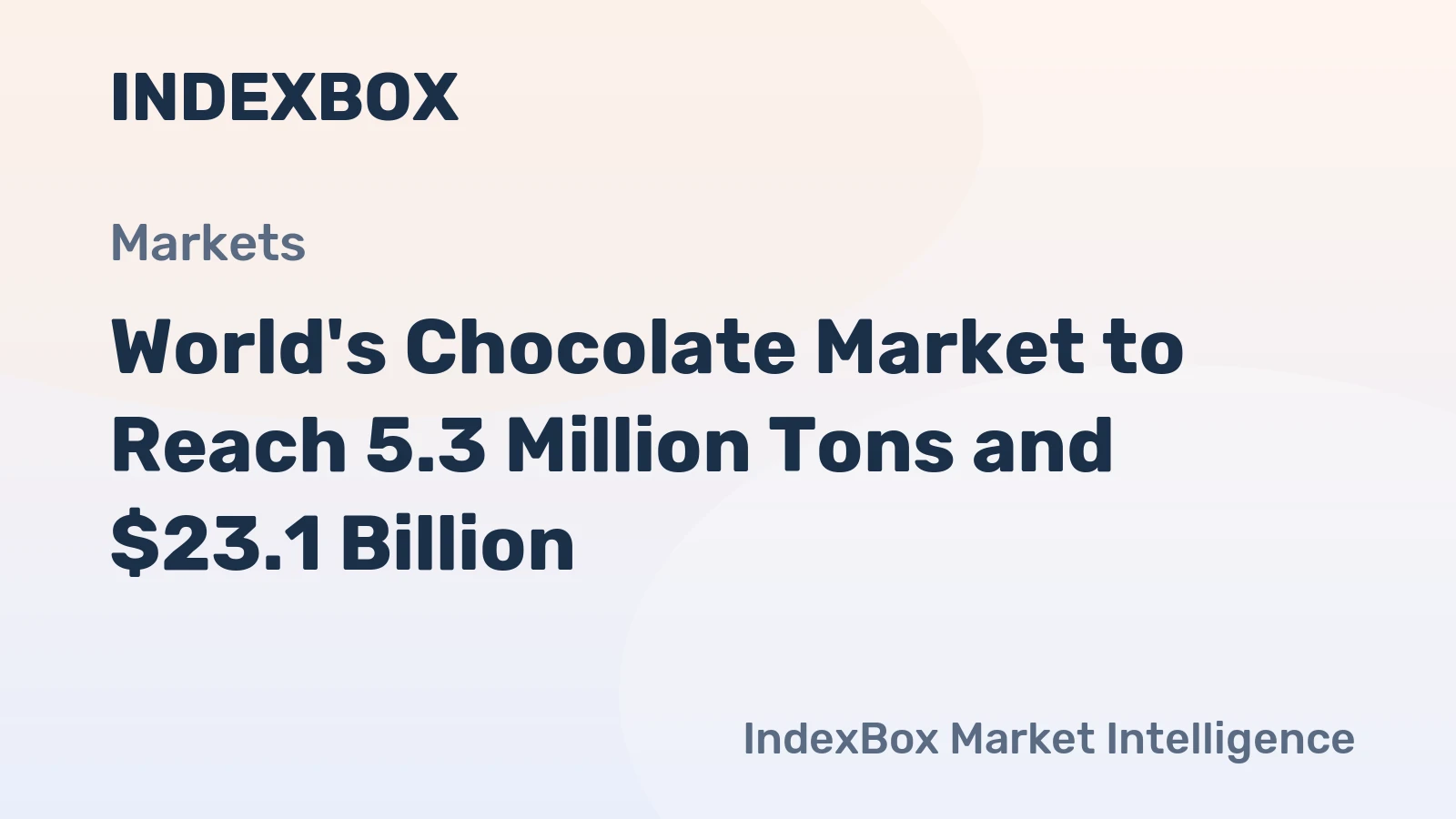 World's Chocolate Market to Reach 5.3 Million Tons and $23.1 Billion