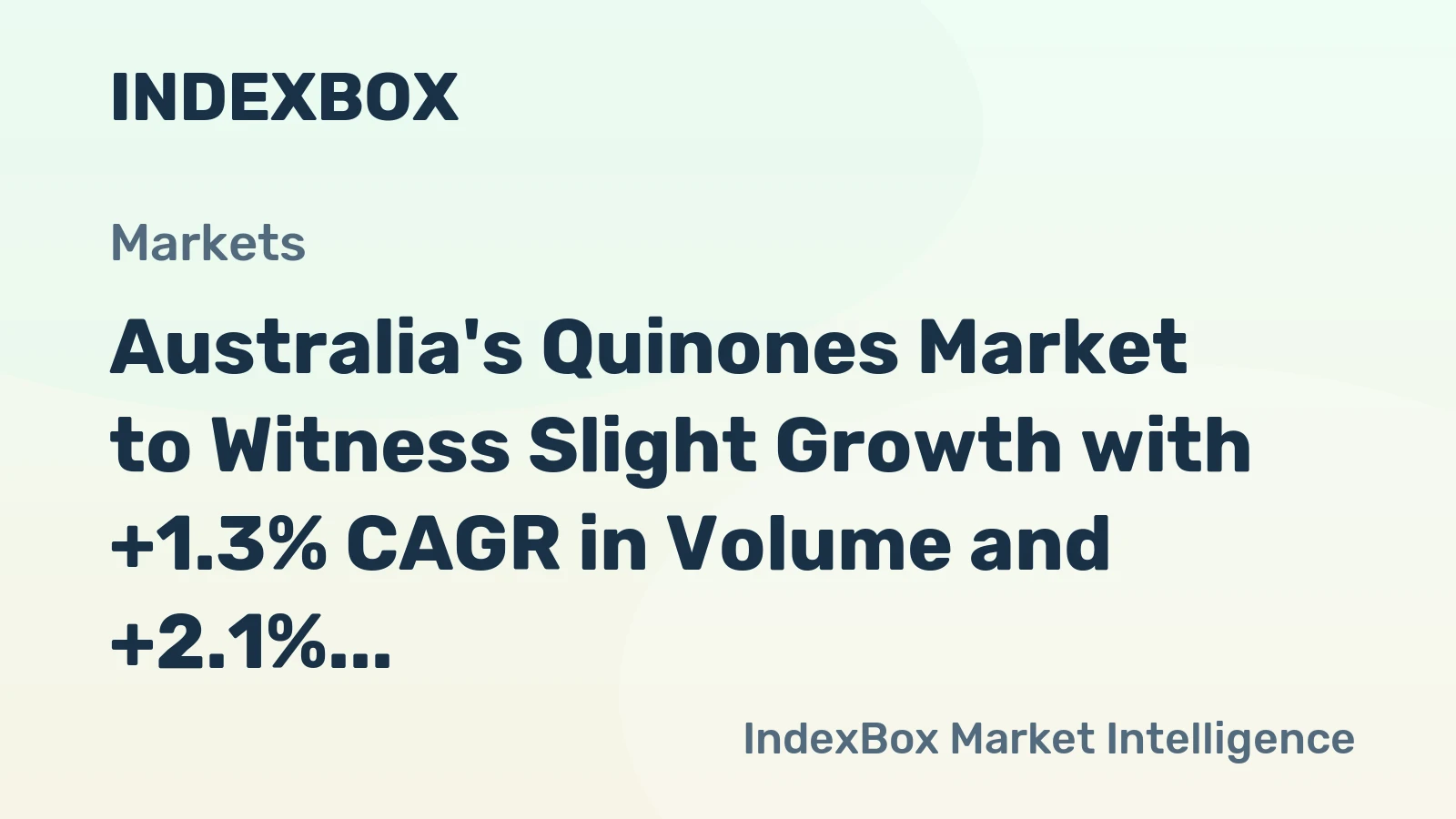 Australia's Quinones Market to Witness Slight Growth with +1.3% CAGR in Volume and +2.1% CAGR in Value from 2024 to 2035