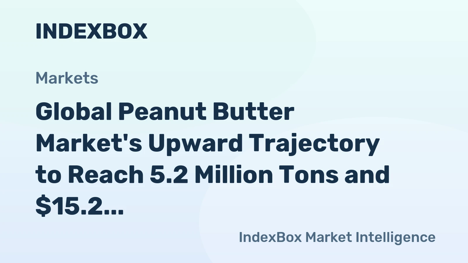 Global Peanut Butter Market's Upward Trajectory to Reach 5.2 Million Tons and $15.2 Billion
