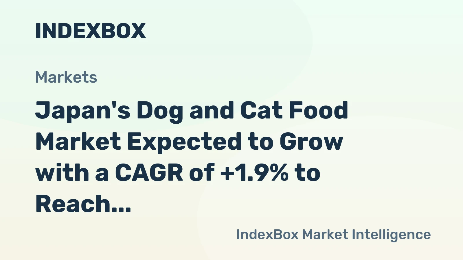 Japan's Dog and Cat Food Market Expected to Grow with a CAGR of +1.9% to Reach $30.8B by 2035