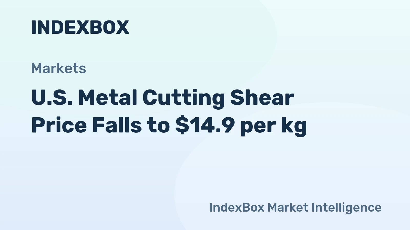 U.S. Metal Cutting Shear Price Falls to $14.9 per kg
