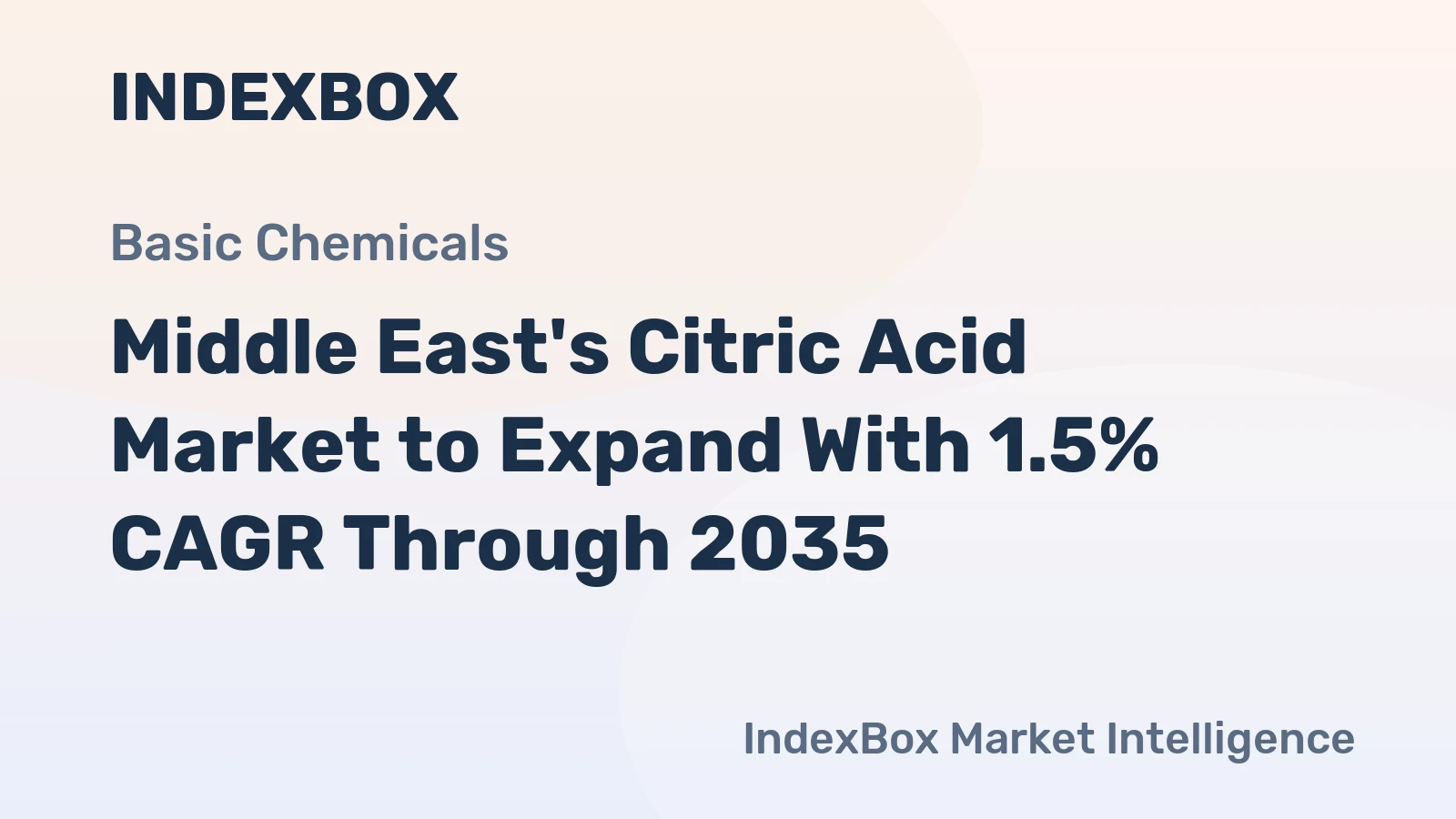 Middle East's Citric Acid Market to Expand With 1.5% CAGR Through 2035