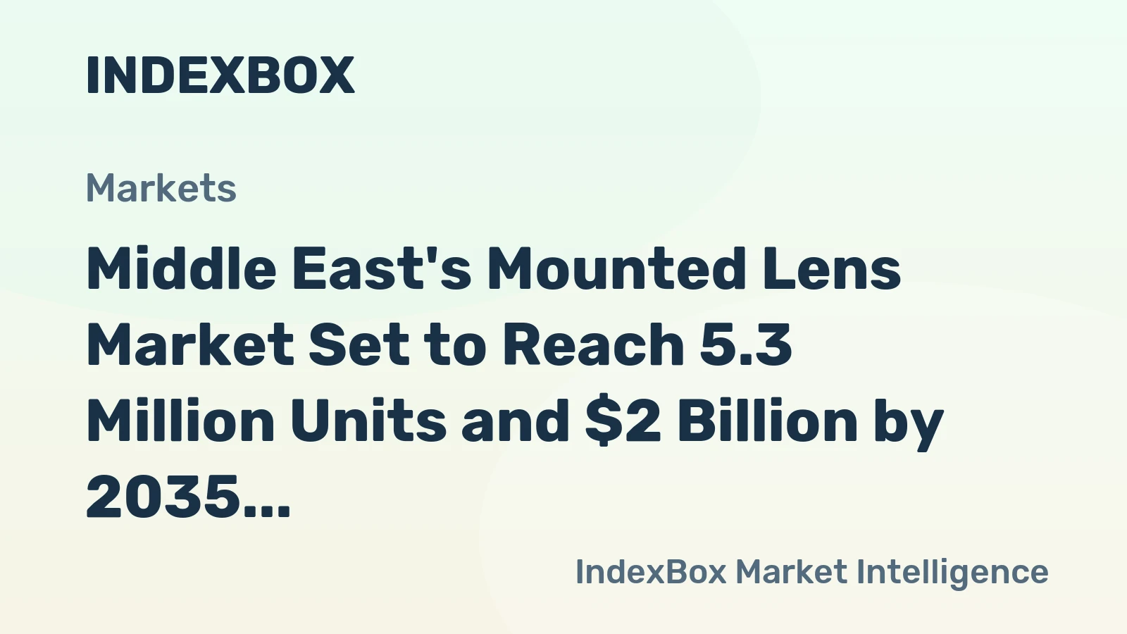 Middle East's Mounted Lens Market Set to Reach 5.3 Million Units and $2 Billion by 2035