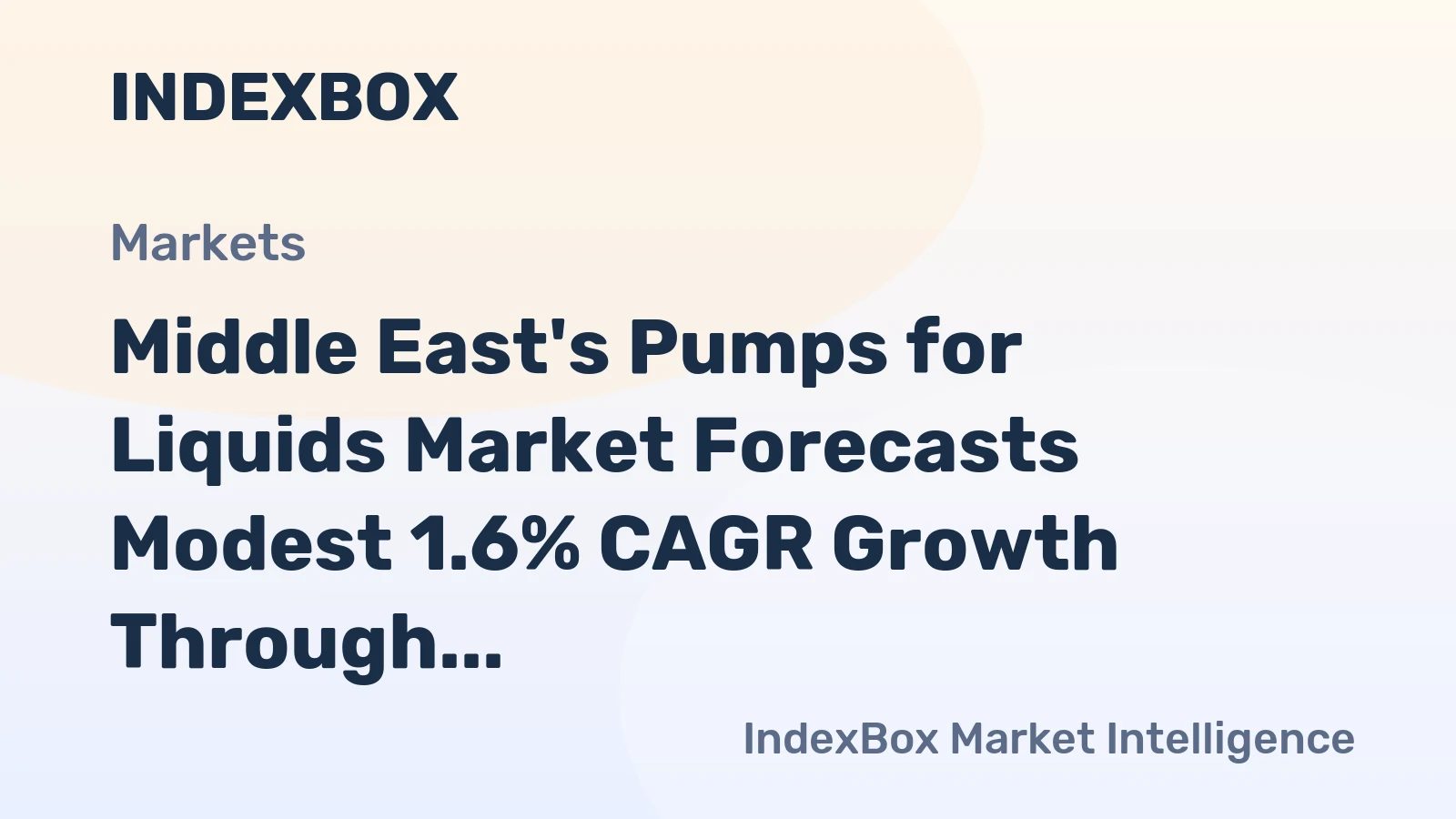 Middle East's Pumps for Liquids Market Forecasts Modest 1.6% CAGR Growth Through 2035