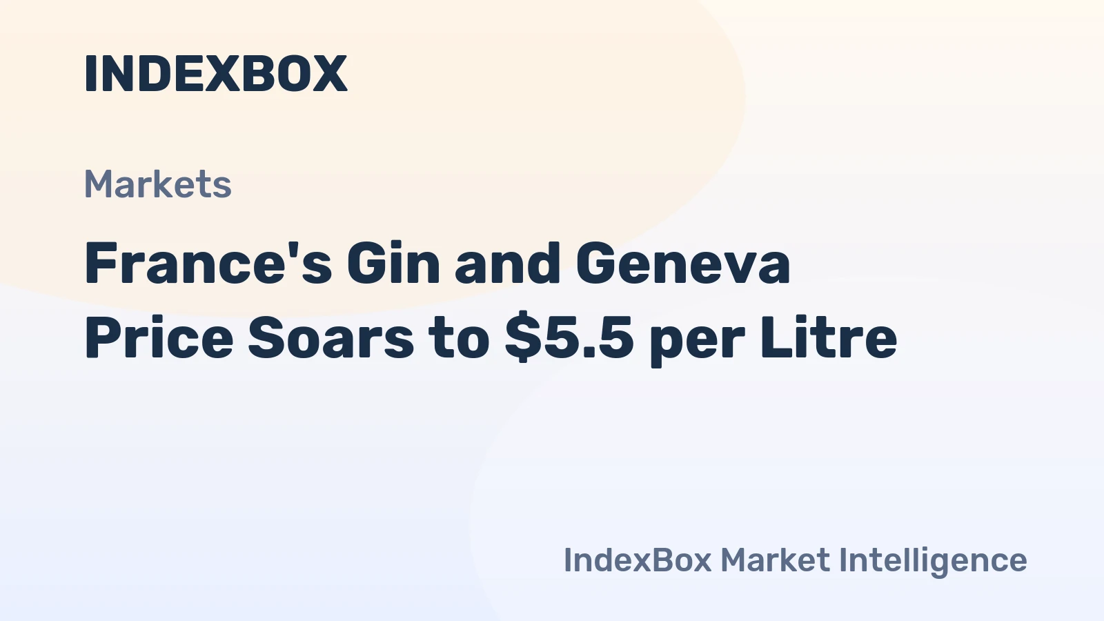 France's Gin and Geneva Price Soars to $5.5 per Litre