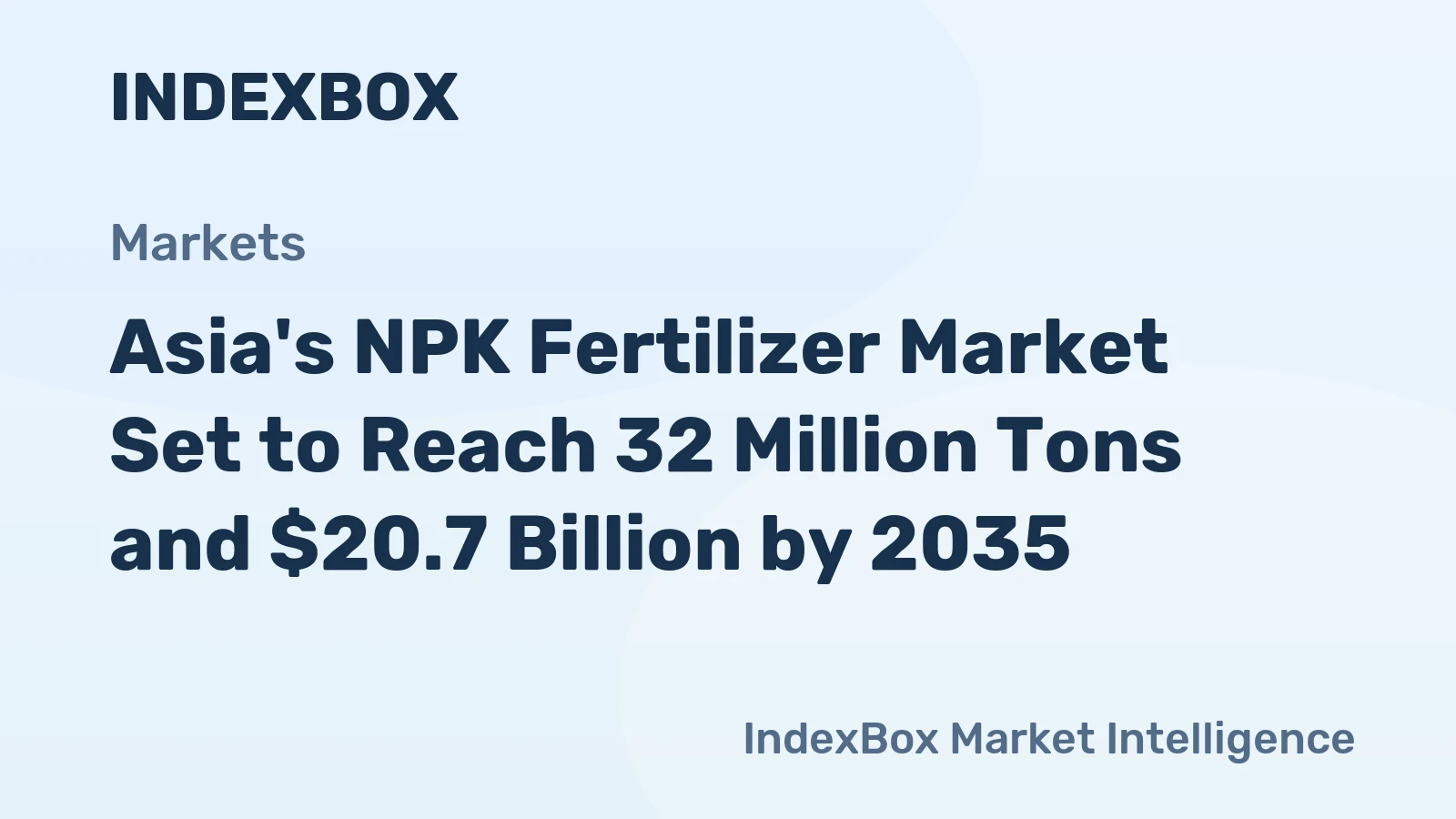 Asia's NPK Fertilizer Market Set to Reach 32 Million Tons and $20.7 Billion by 2035
