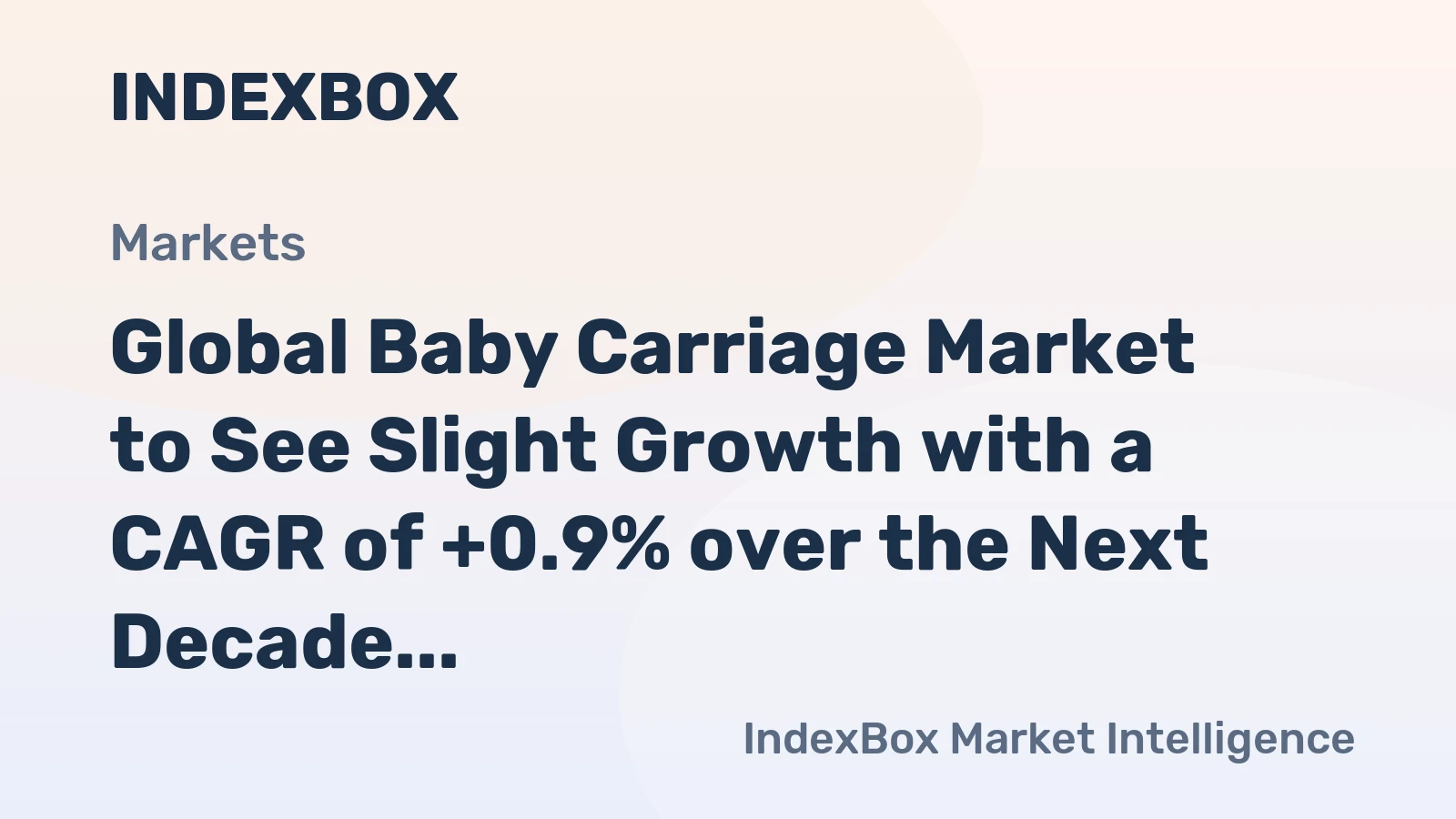 Global Baby Carriage Market to See Slight Growth with a CAGR of +0.9% over the Next Decade