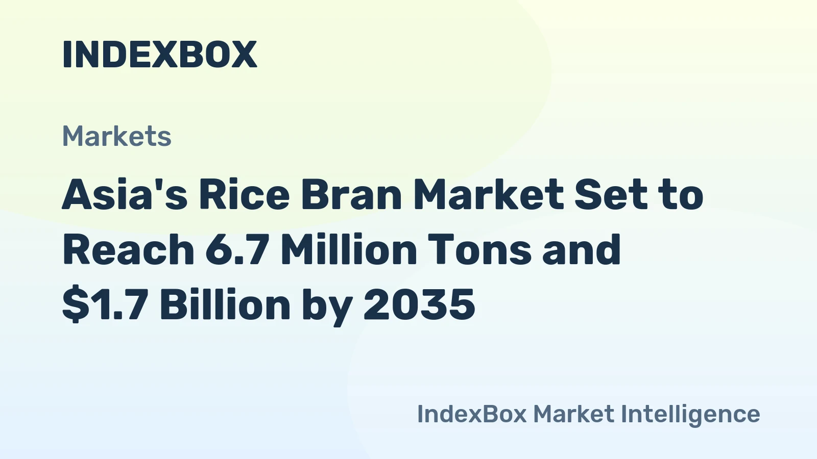 Asia's Rice Bran Market Set to Reach 6.7 Million Tons and $1.7 Billion by 2035