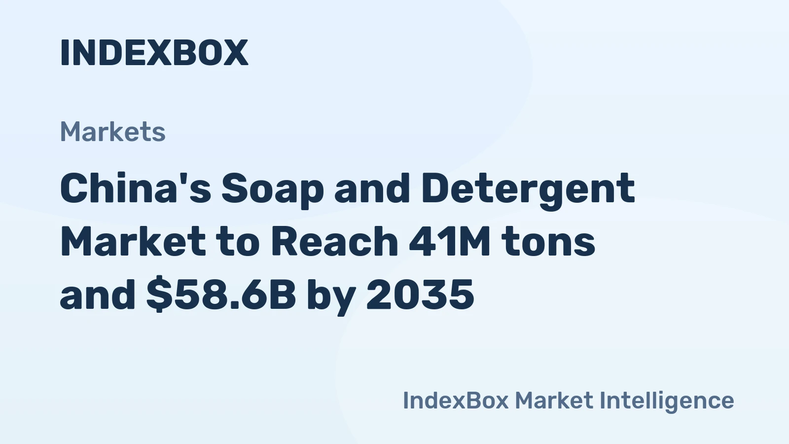 China's Soap and Detergent Market to Reach 41M tons and $58.6B by 2035