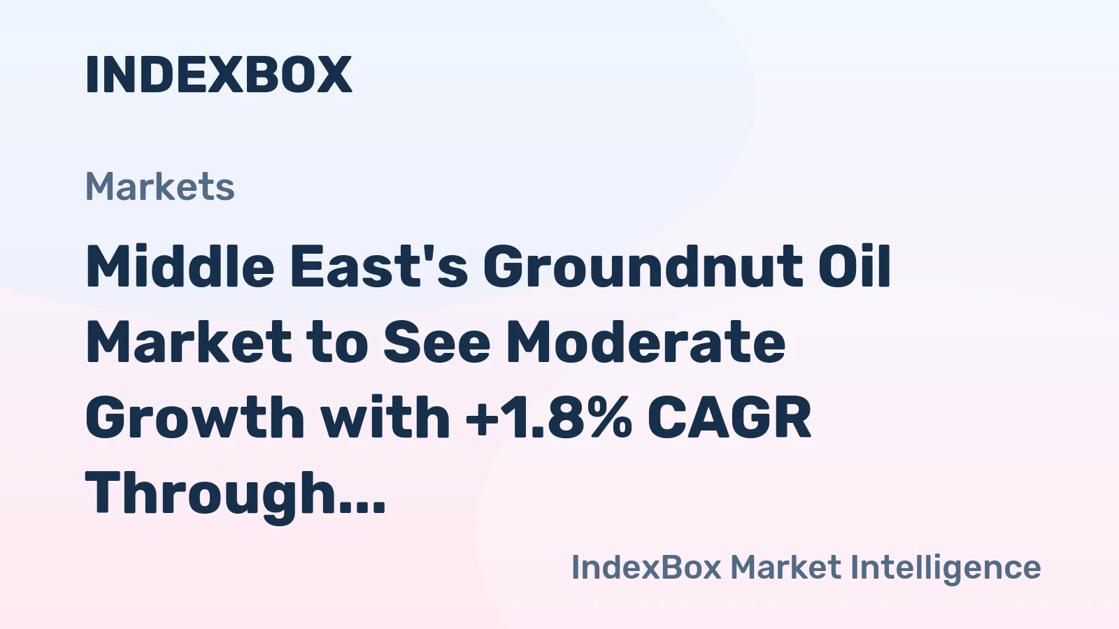 Middle East's Groundnut Oil Market to See Moderate Growth with +1.8% CAGR Through 2035