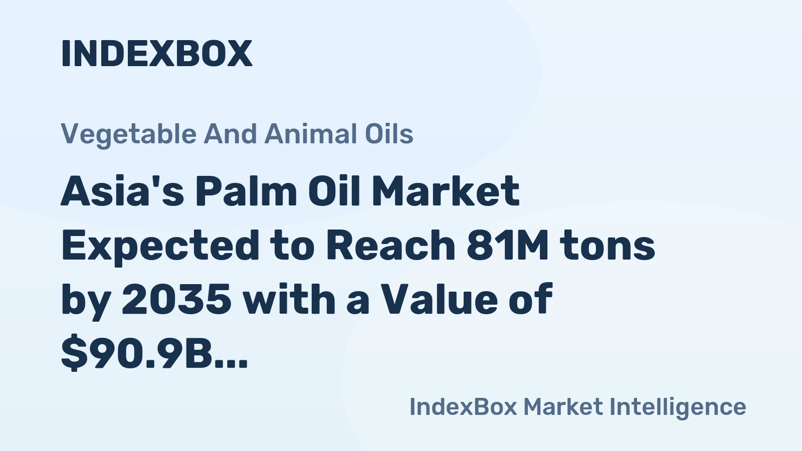 Asia's Palm Oil Market Expected to Reach 81M tons by 2035 with a Value of $90.9B