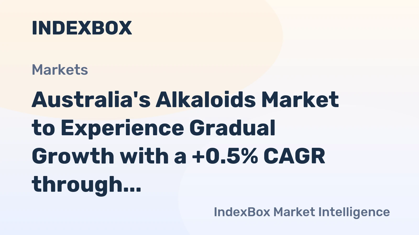 Australia's Alkaloids Market to Experience Gradual Growth with a +0.5% CAGR through 2035