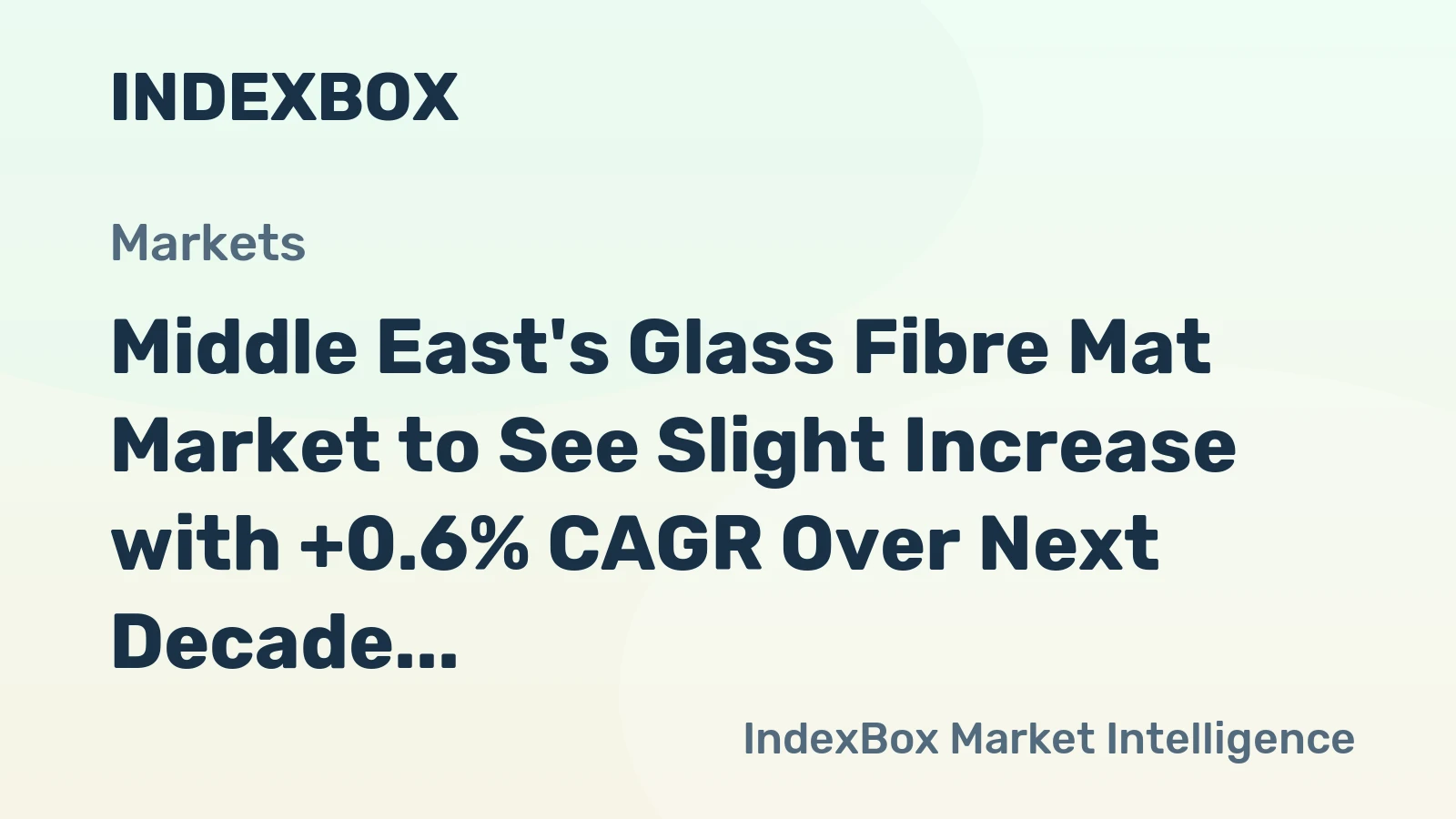 Middle East's Glass Fibre Mat Market to See Slight Increase with +0.6% CAGR Over Next Decade