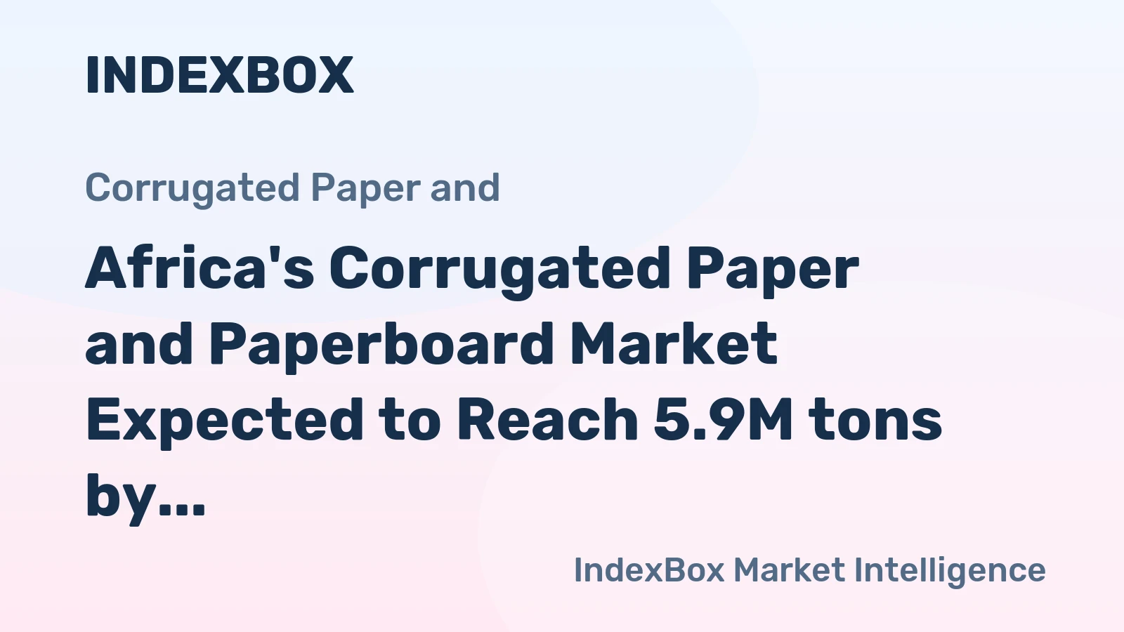 Africa's Corrugated Paper and Paperboard Market Expected to Reach 5.9M tons by 2035, Valued at $10.2B