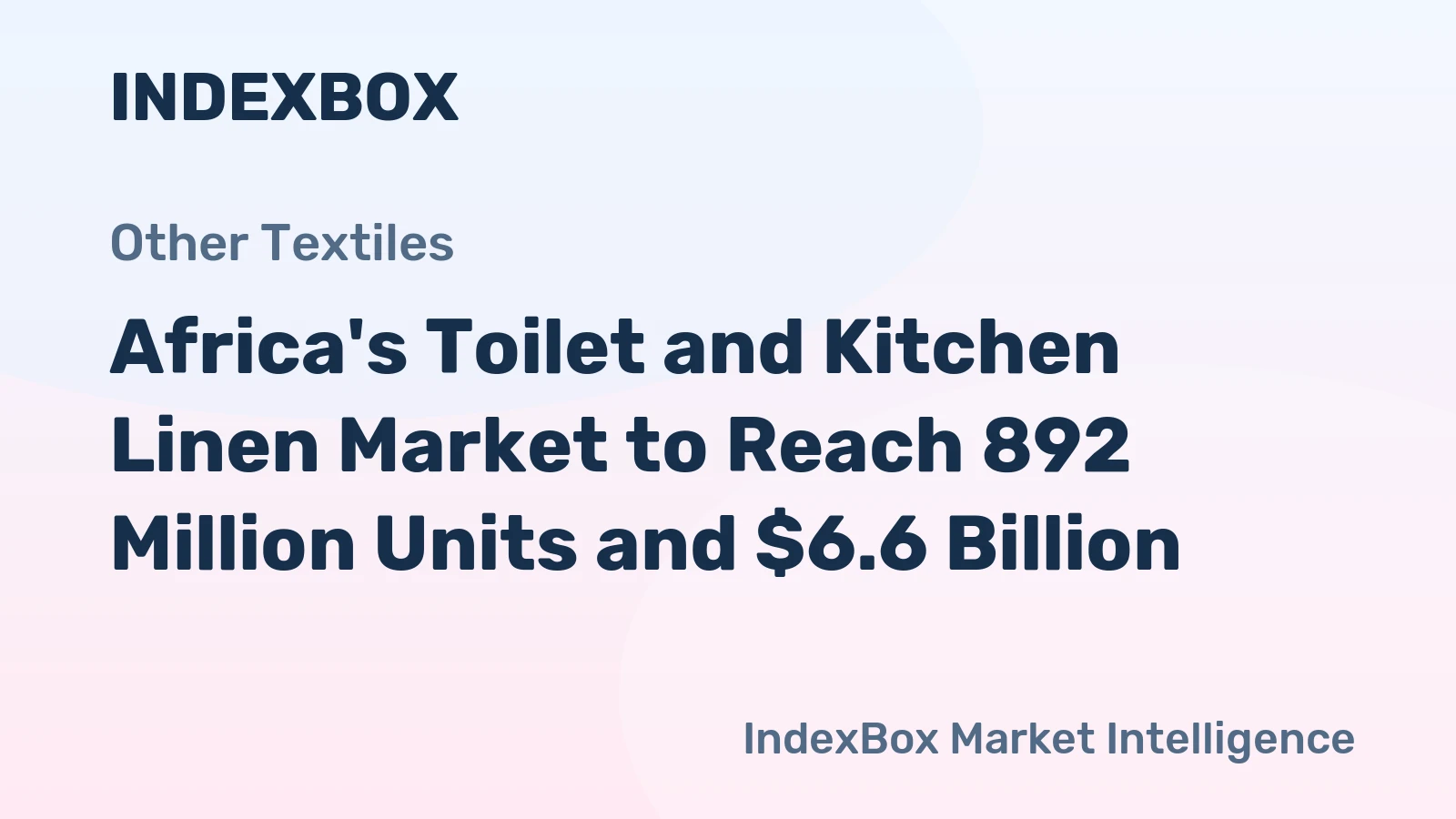 Africa's Toilet and Kitchen Linen Market to Reach 892 Million Units and $6.6 Billion