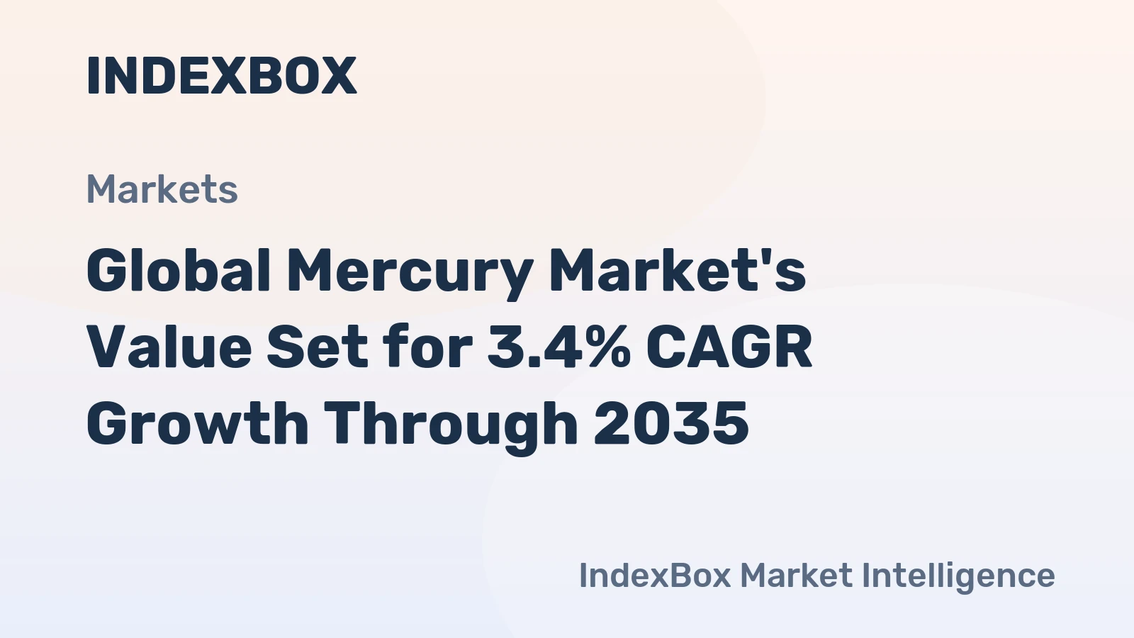 Global Mercury Market's Value Set for 3.4% CAGR Growth Through 2035