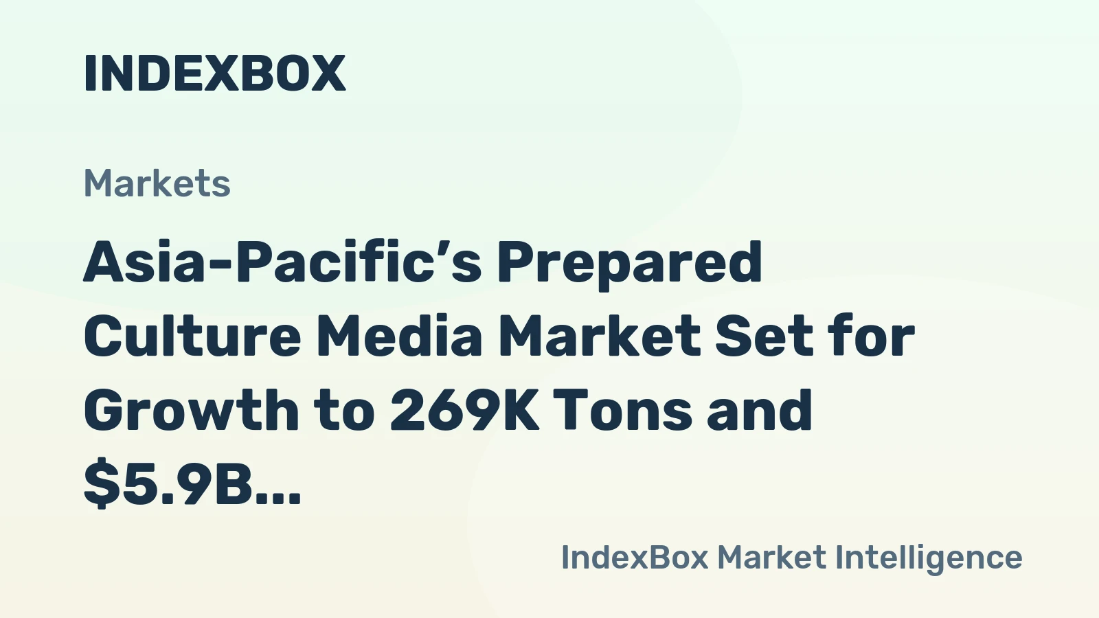 Asia-Pacific’s Prepared Culture Media Market Set for Growth to 269K Tons and $5.9B